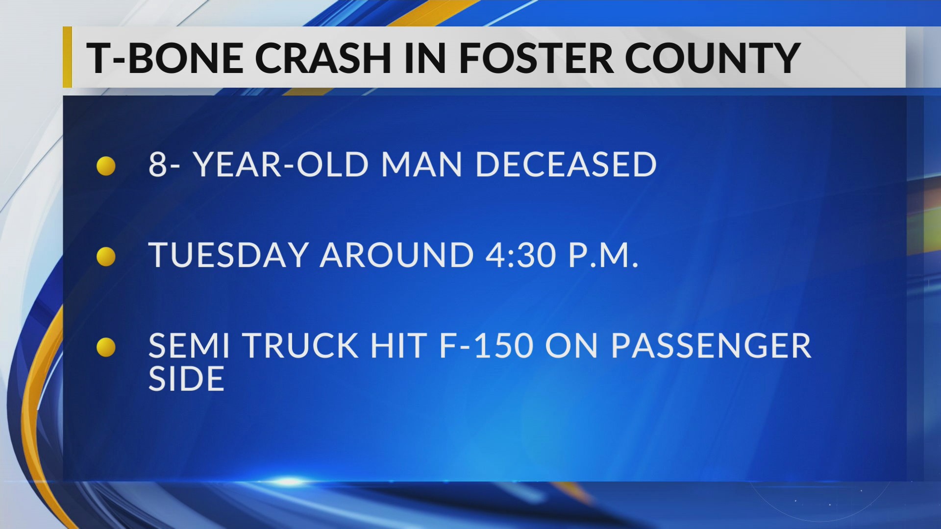 80-year-old man dead after T-bone crash in Foster County – KX NEWS