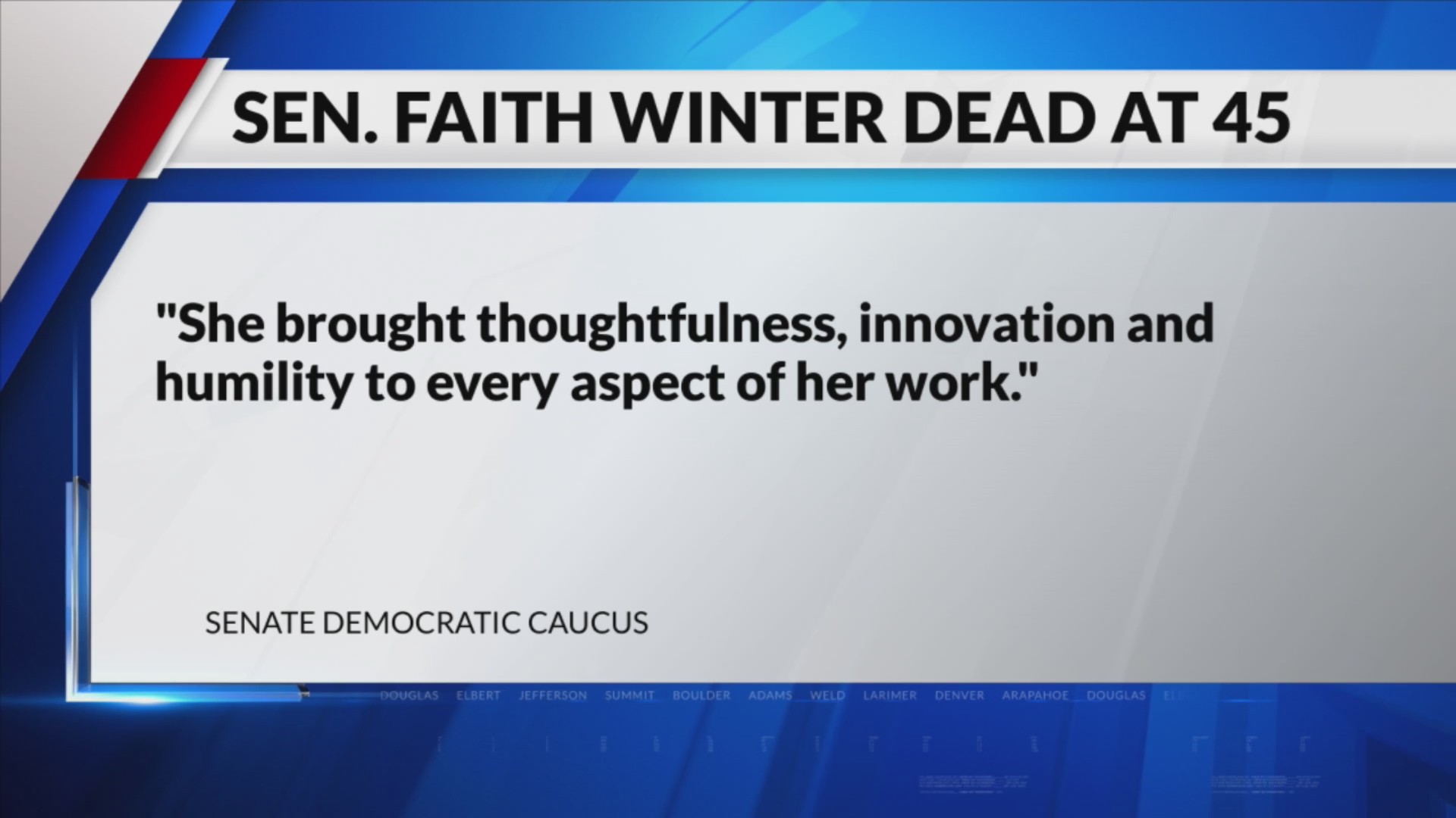 Colorado Senator Faith Winter’s passing mourned by colleagues – WesternSlopeNow.com