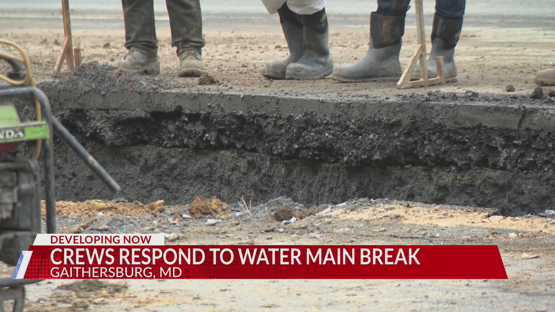 Water main break shuts down Frederick Road in Gaithersburg, crews dig ...