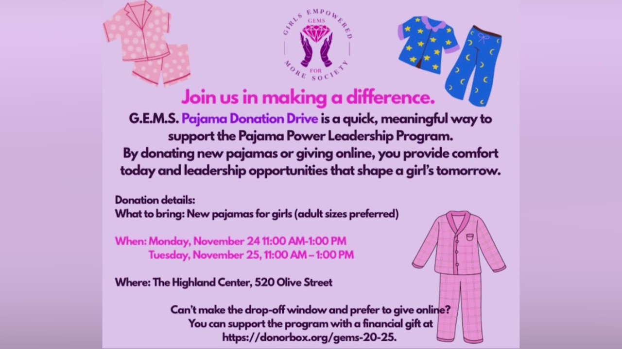 G.E.M.S. organization hosts two-day Pajama Donation Drive at the ...