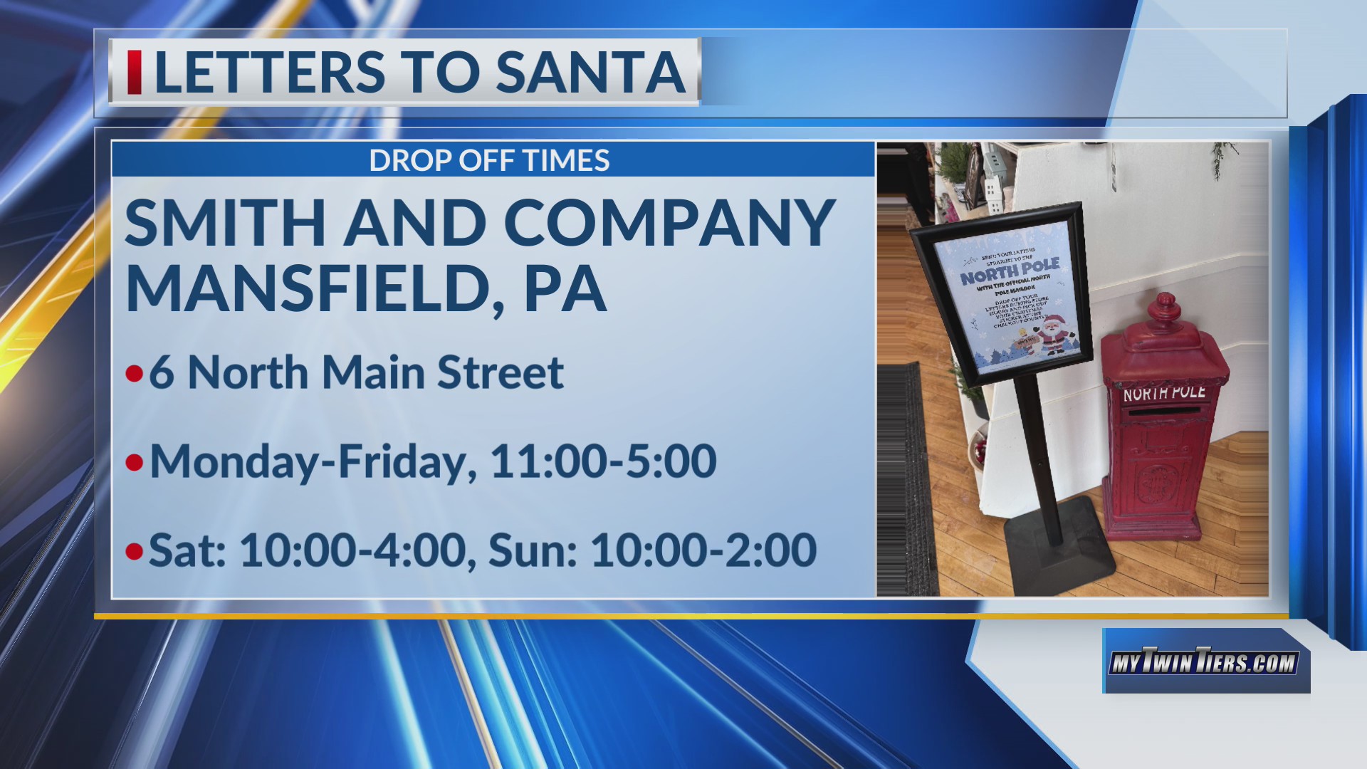 Drop off your letter to Santa in Mansfield before Christmas – WETM ...