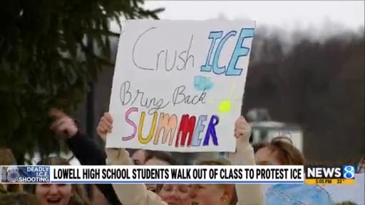 Lowell high school students walk out of class to protest ICE – WOODTV.com