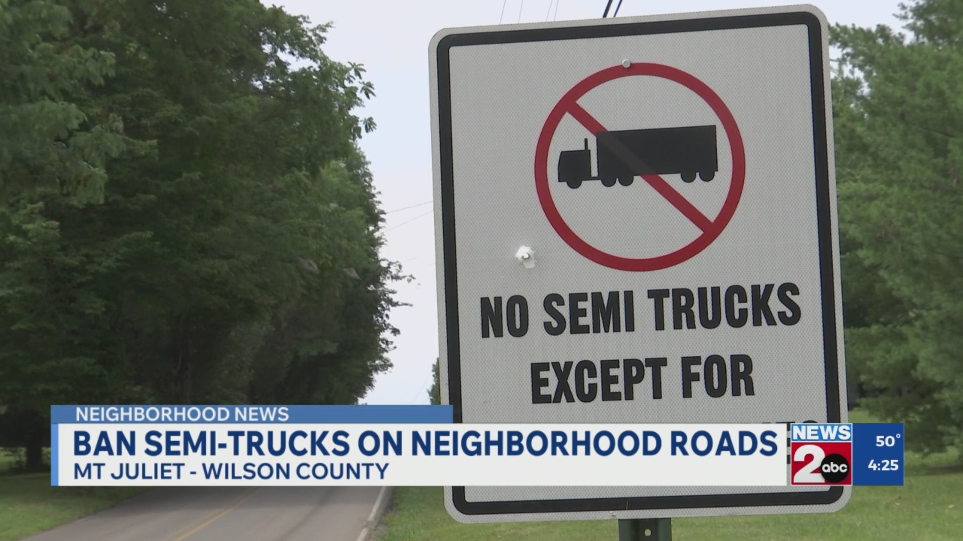 Banning semi-trucks on neighborhood roads in Mt. Juliet – WKRN News 2