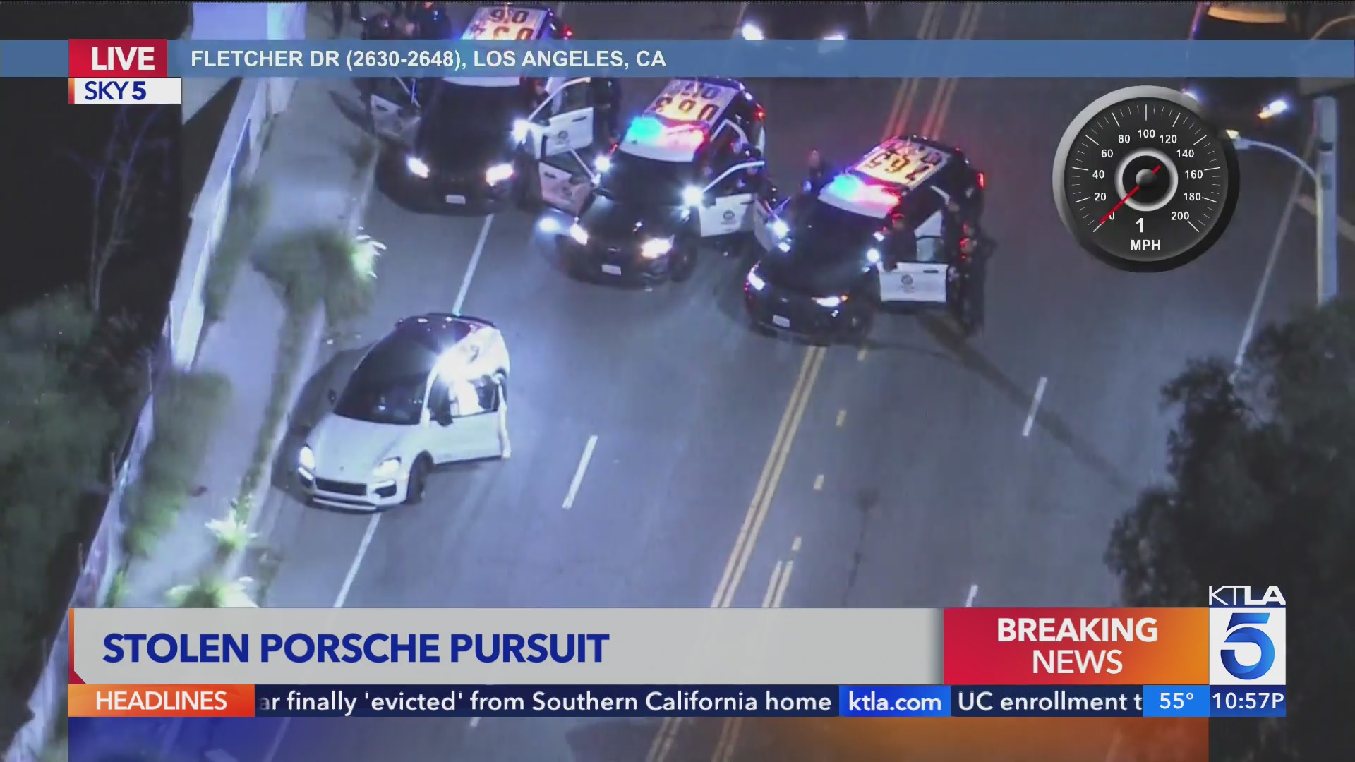 LAPD officers chase driver in stolen Porsche – KTLA