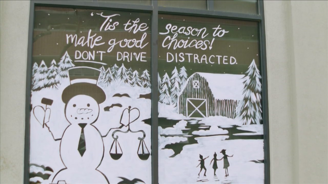 Window displays remind residents to drive sober this holiday season ...