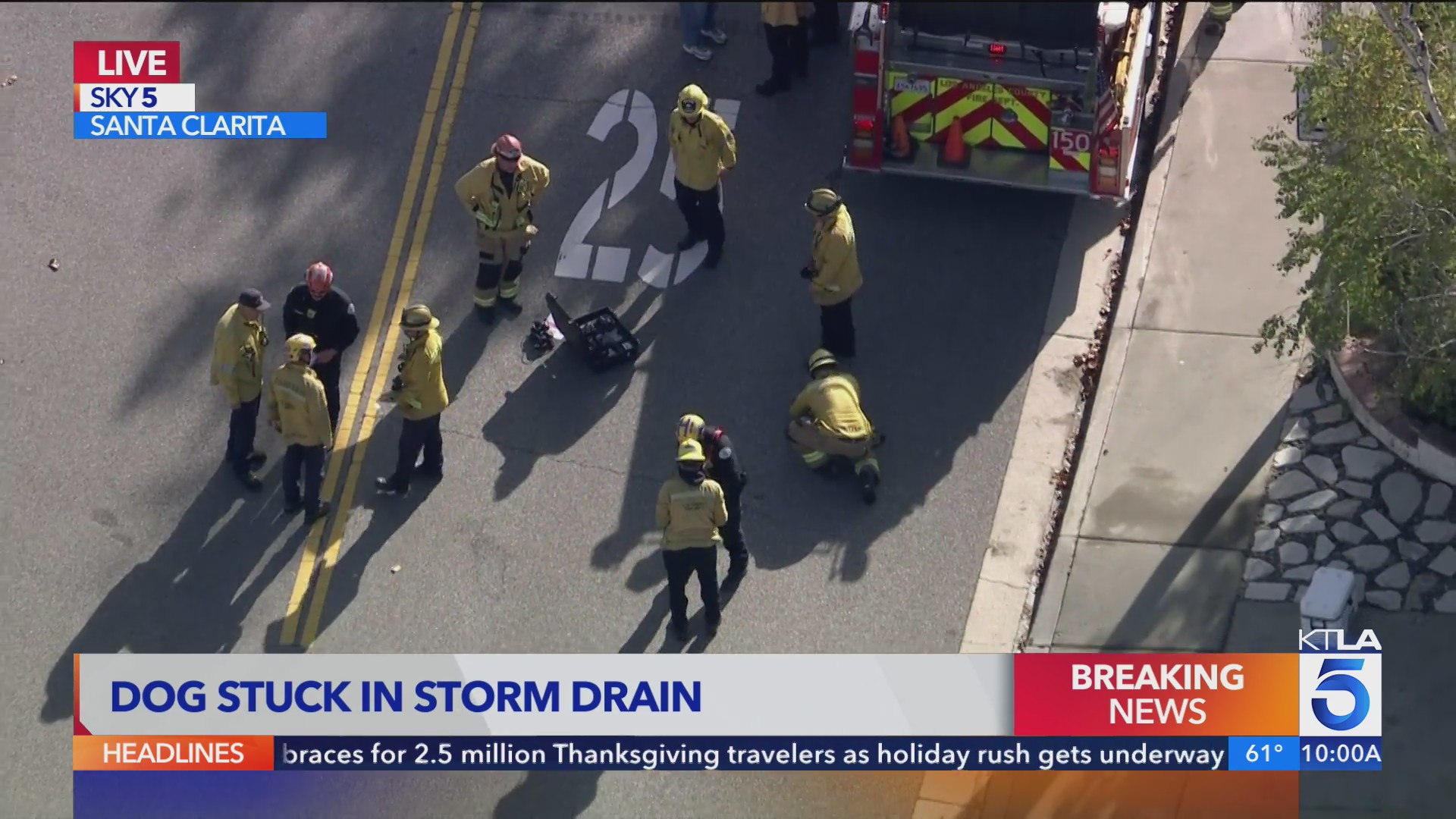 Rescue crews search for dog trapped in Santa Clarita storm drain – KTLA