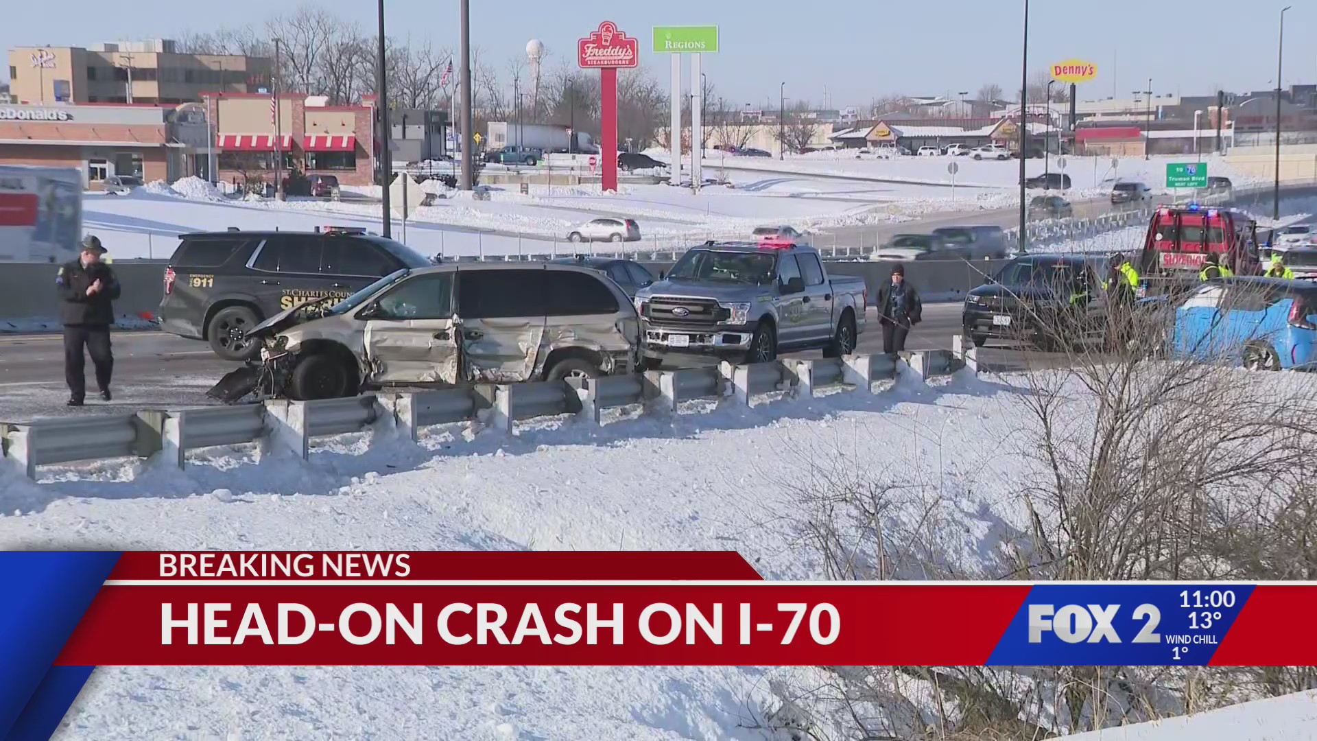 Wrong-way crash leads to traffic backups on I-70 in St. Peters; Trooper ...