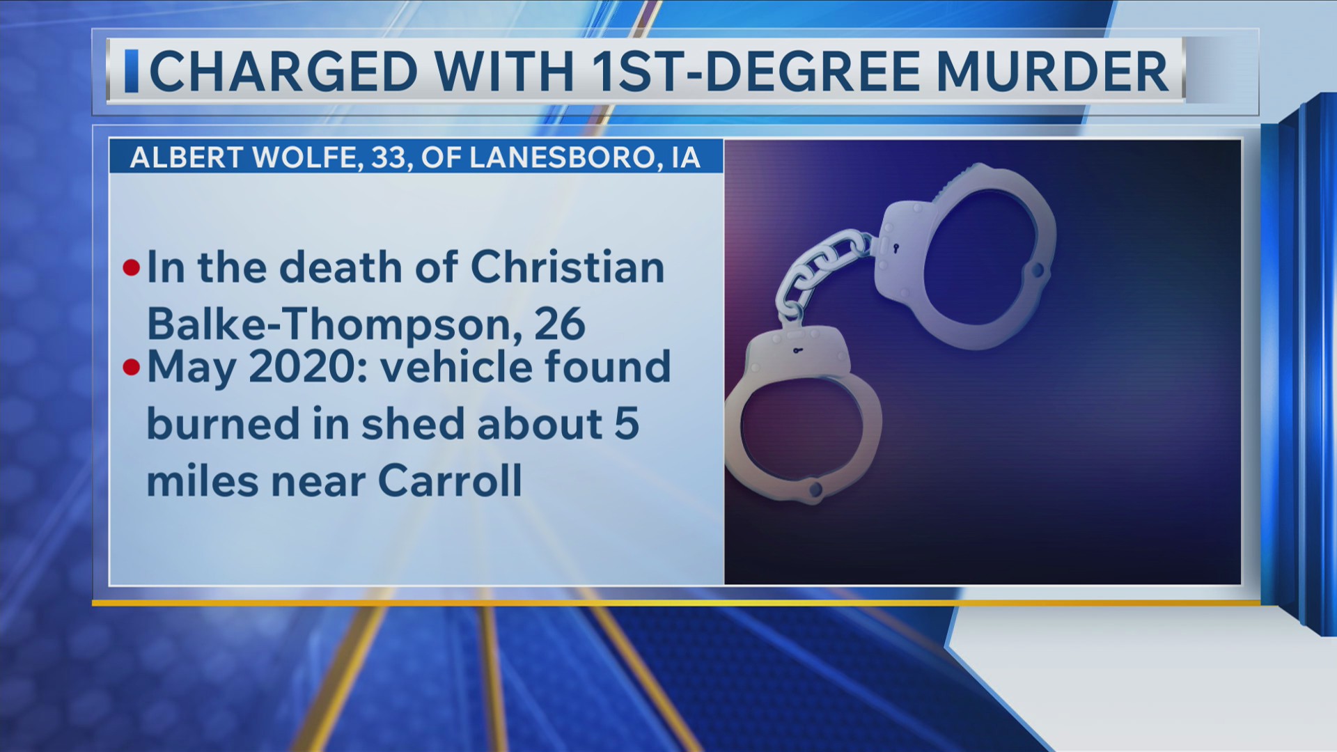 Albert Wolfe Charged with First Degree Murder of Christian Balke ...