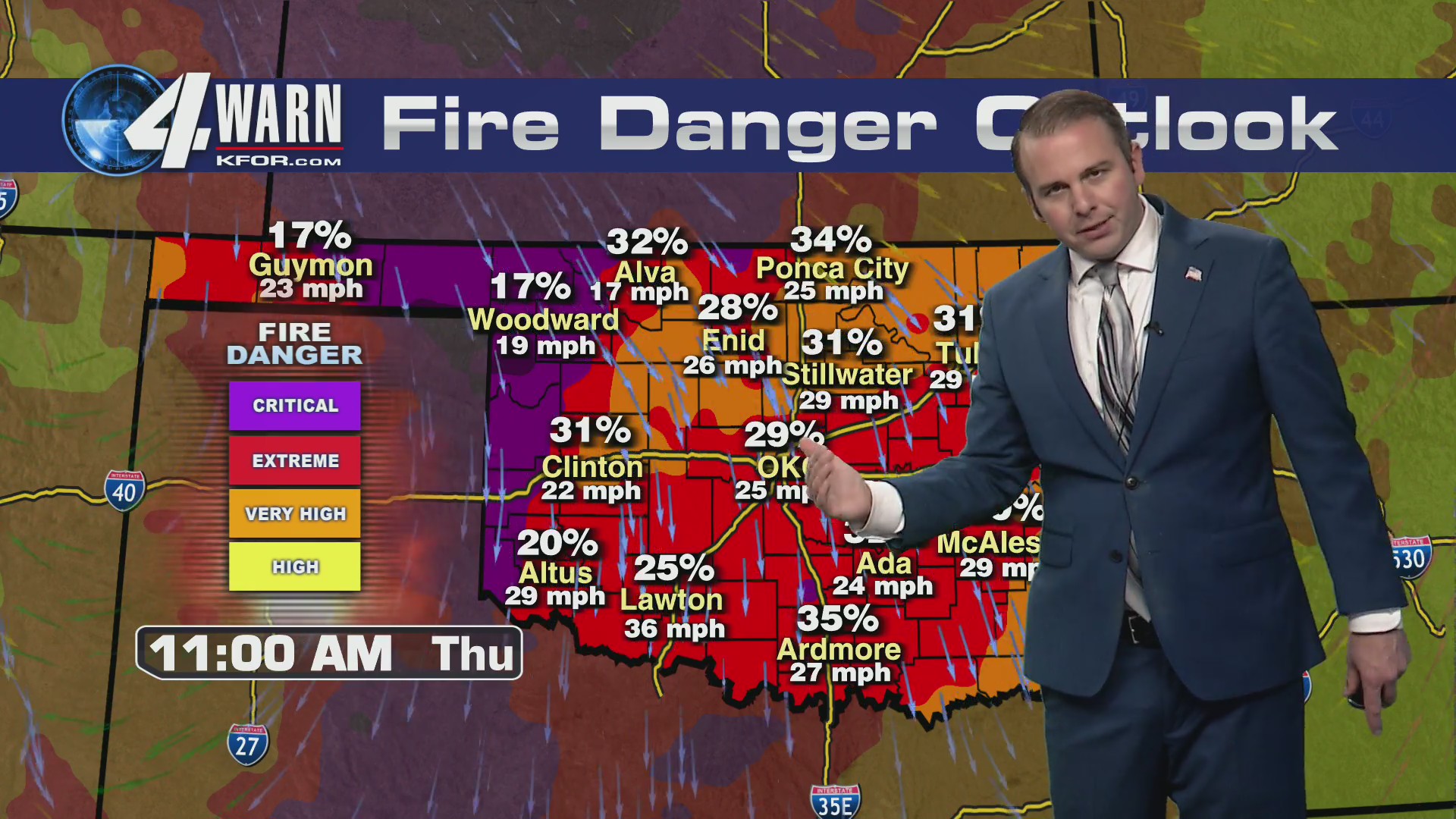 Aaron Brackett tracks rising fire danger and record temps for Oklahoma ...