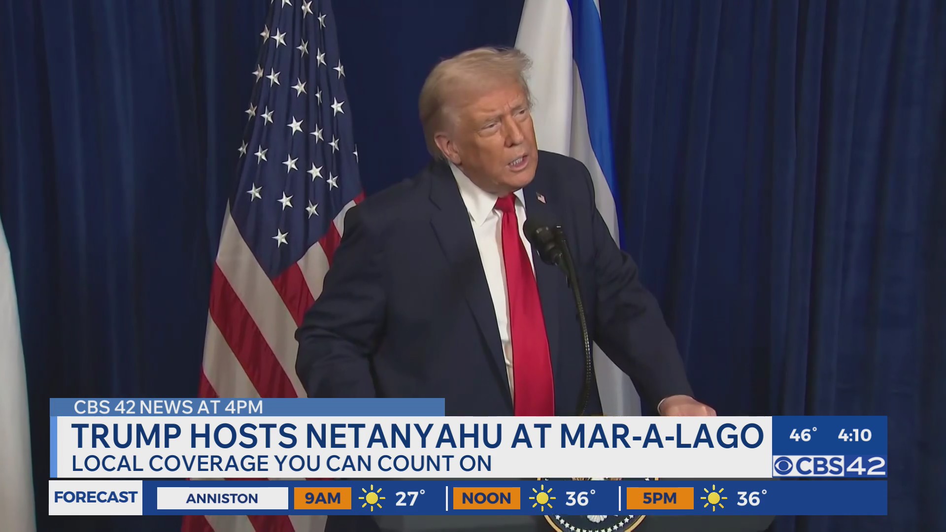 President Trump hosts Prime Minister Netanyahu at Mar-a-Lago – CBS 42