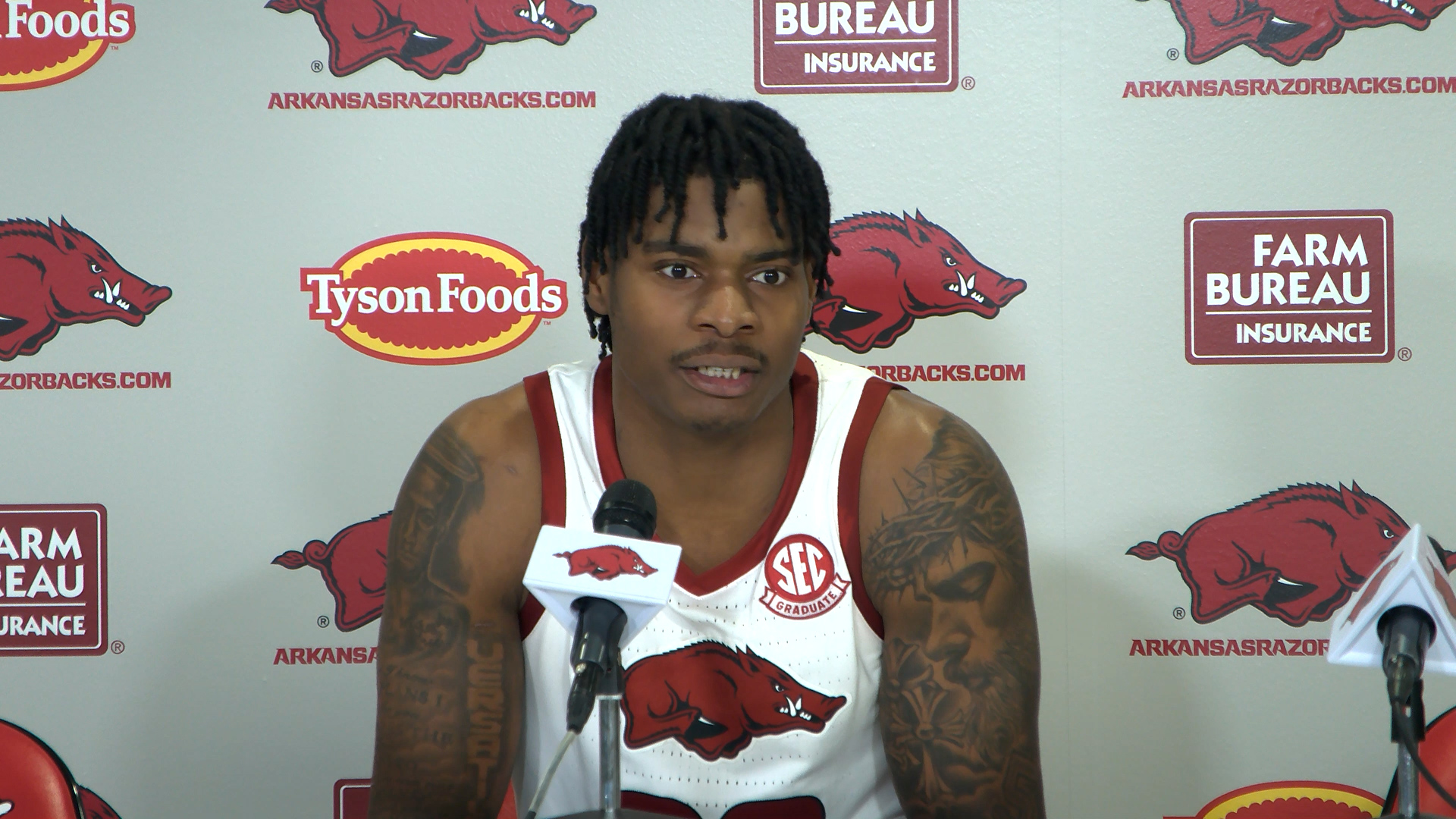 Nick Pringle and Meleek Thomas after Arkansas’ blowout win over South ...