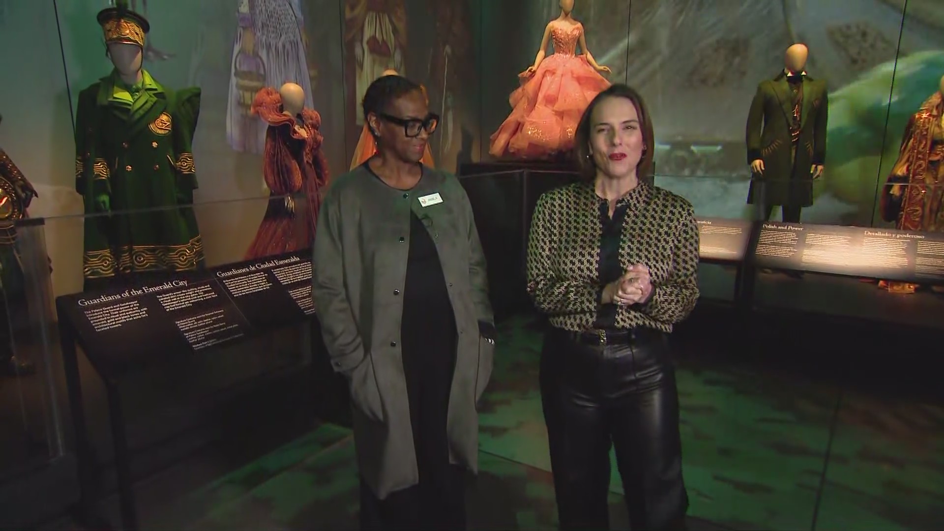 Ana and Angela show some of Paul Tazewell’s costumes from Wicked Part 1 ...
