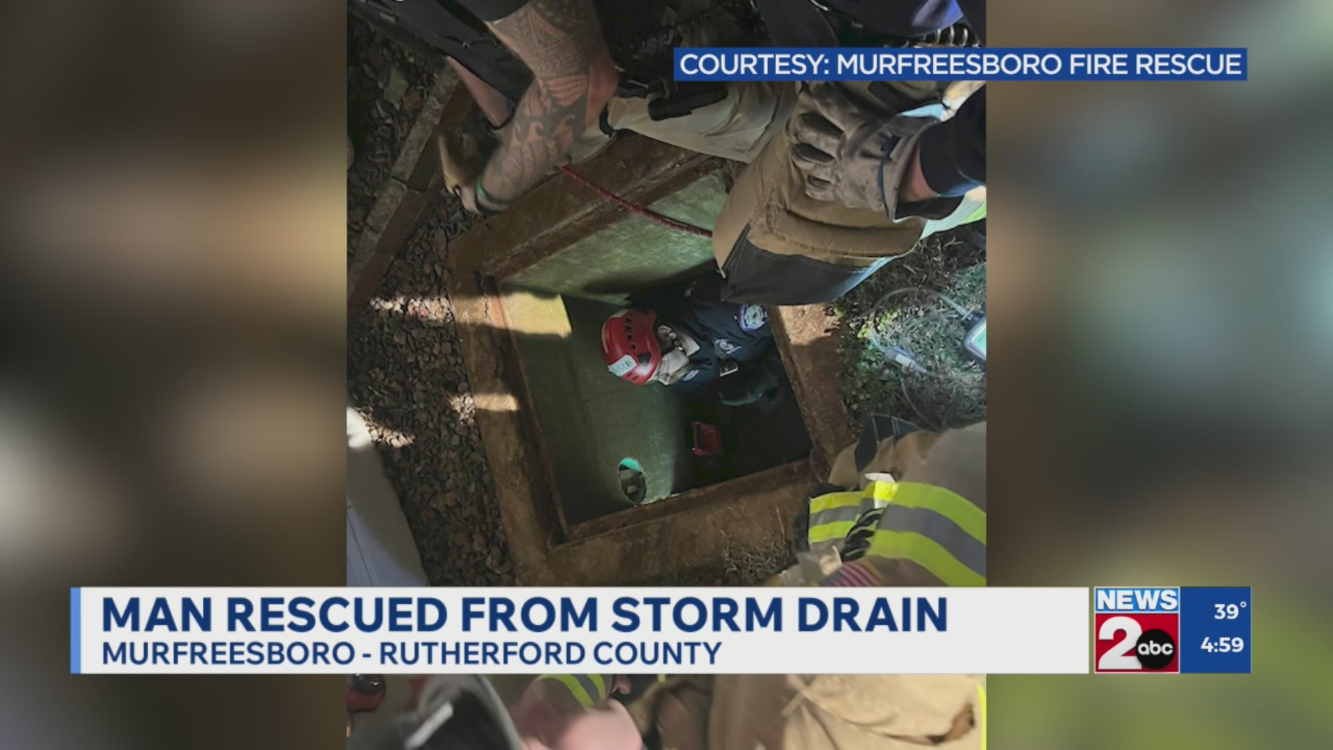 Man rescued from storm drain in Murfreesboro, TN – WKRN News 2