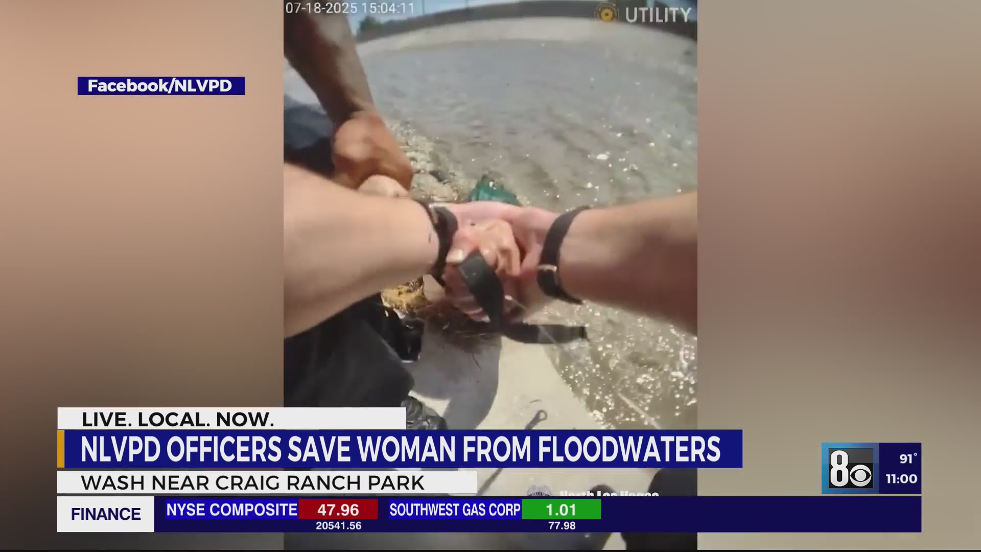 North Las Vegas police rescue woman in wash carried away by rushing ...