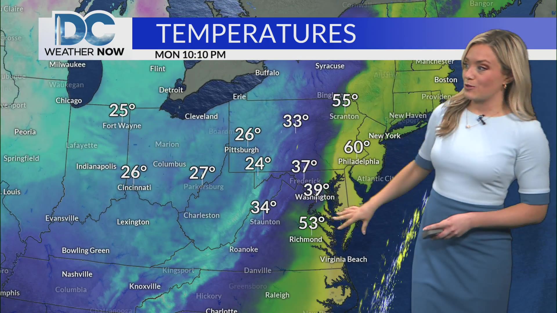 Temperatures tumble, winds stick around Tuesday – DC News Now | DC ...