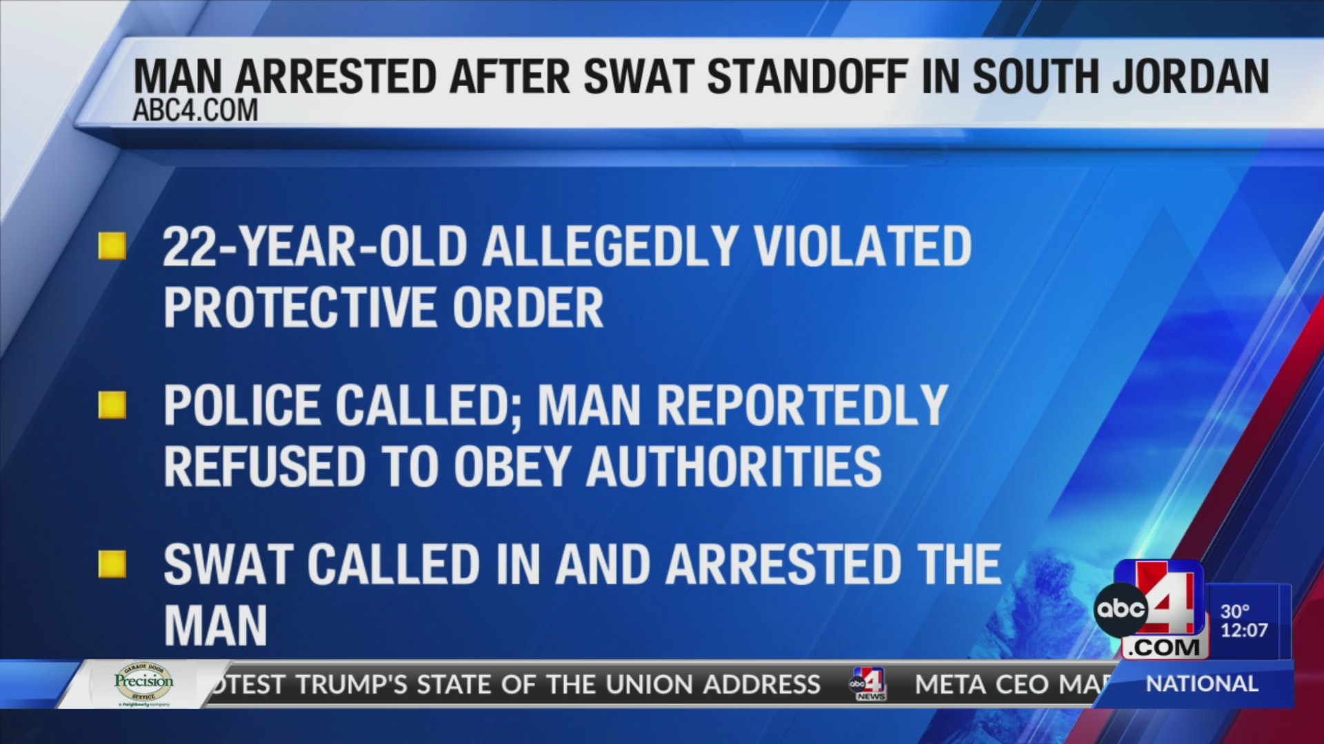 SWAT standoff in South Jordan ends with man in custody – ABC4 Utah