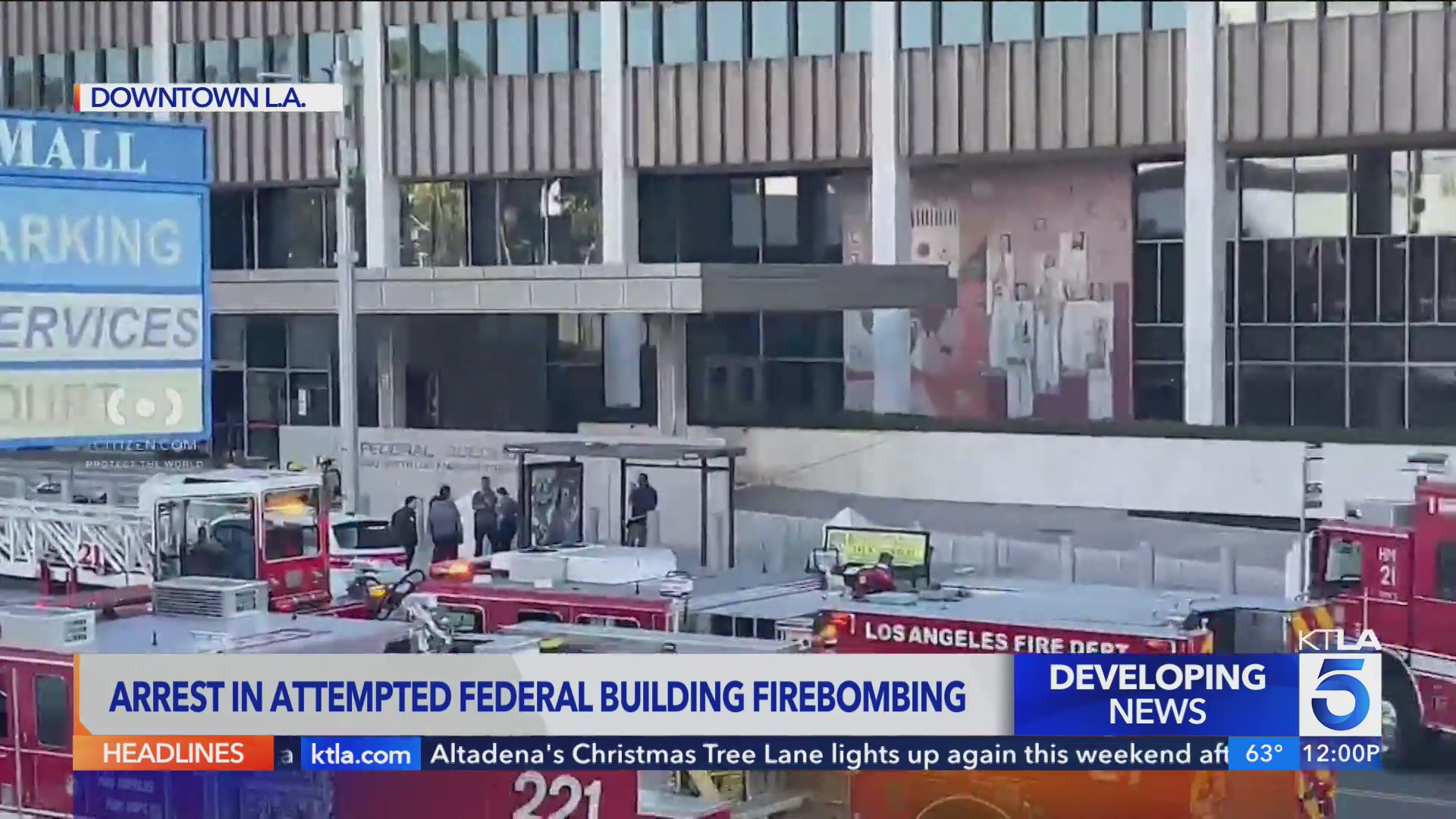 Man arrested in firebombing of Los Angeles federal building, suspected ...