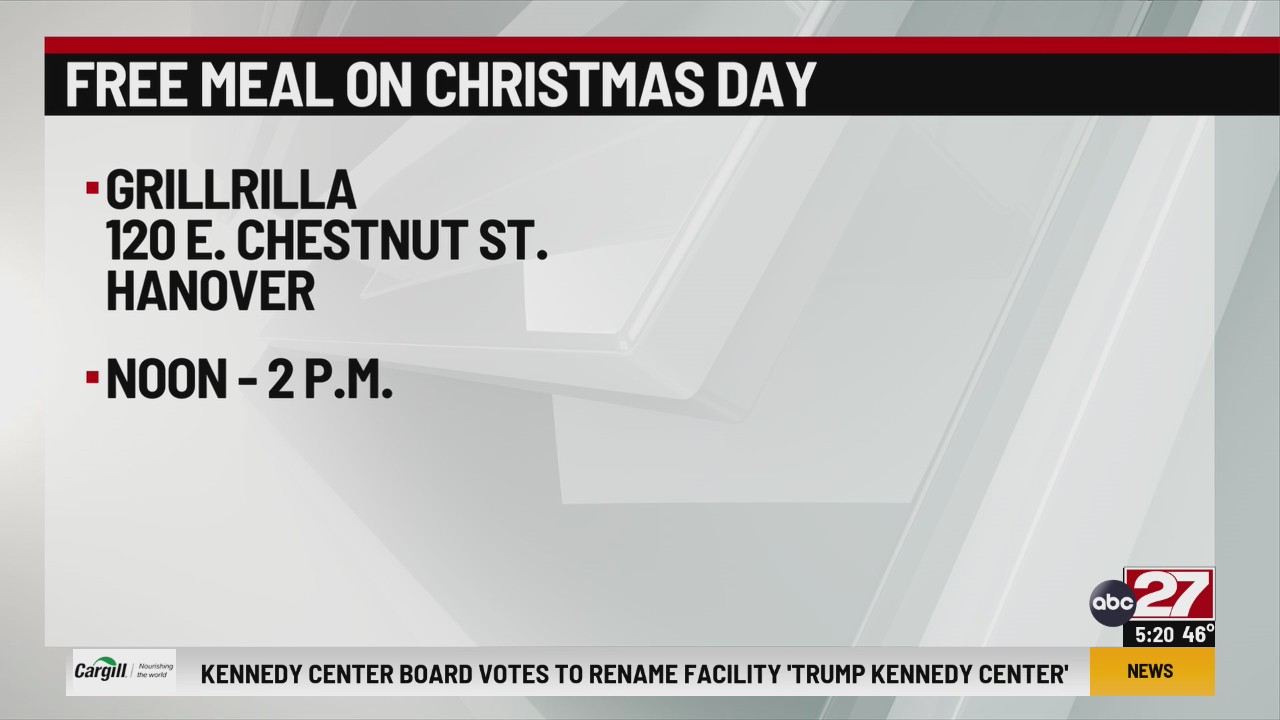 Free meal to take place on Christmas Day – ABC27
