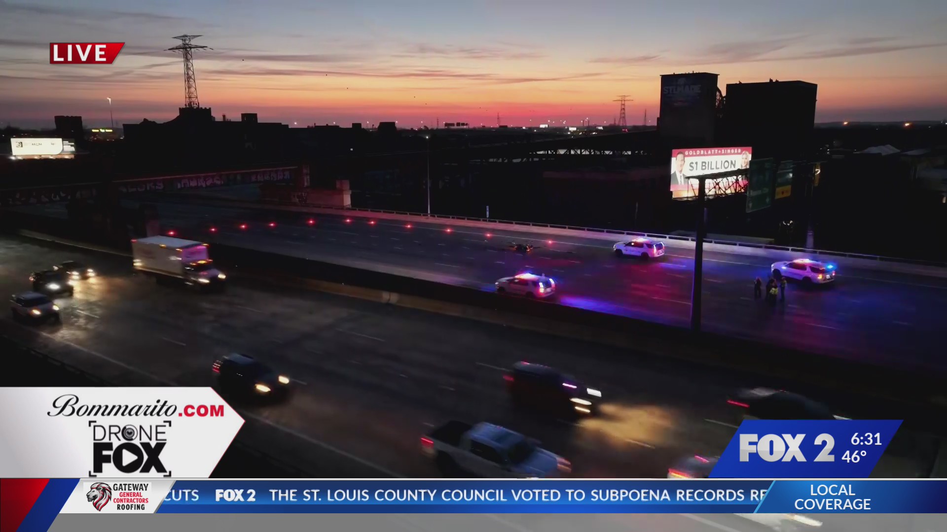 Eastbound I-44 shut down after overnight crash near downtown St. Louis ...