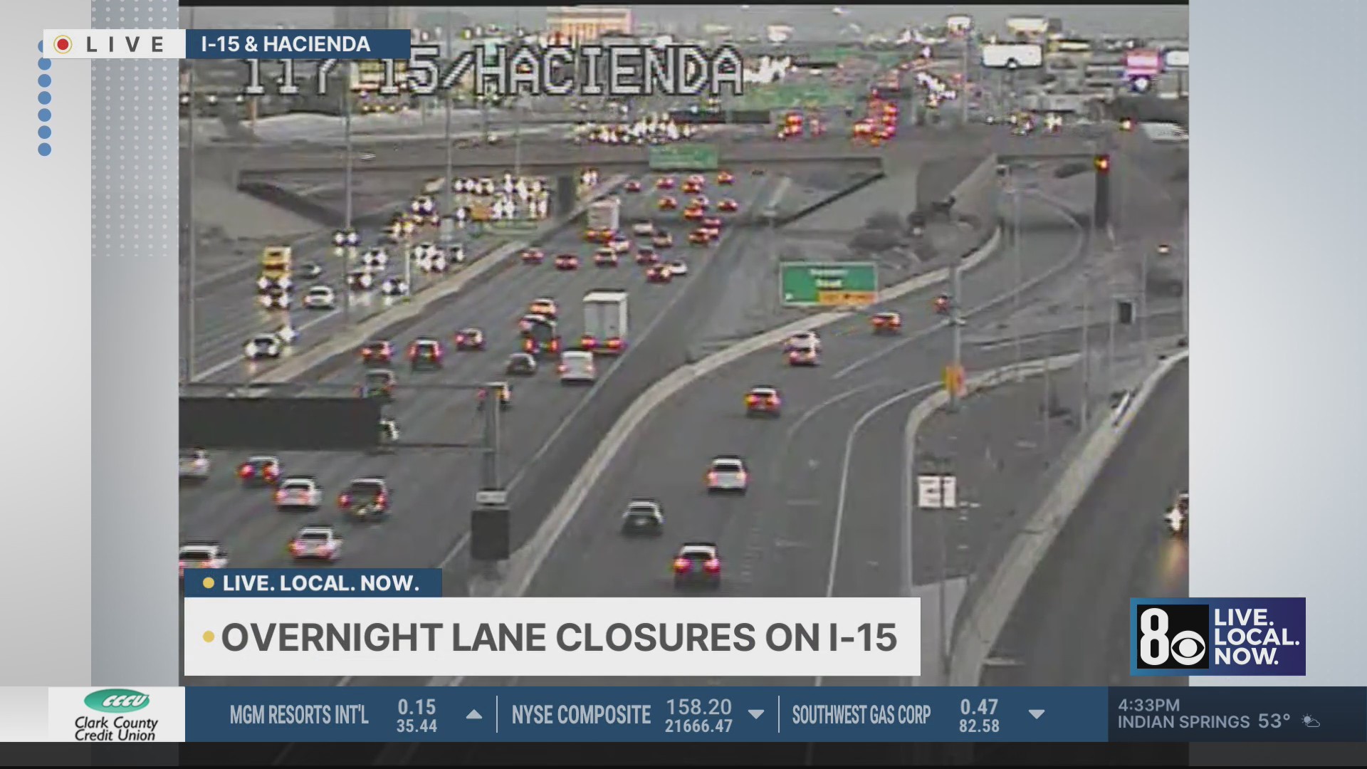 Overnight lane closures to impact I-15 traffic near Las Vegas resort ...