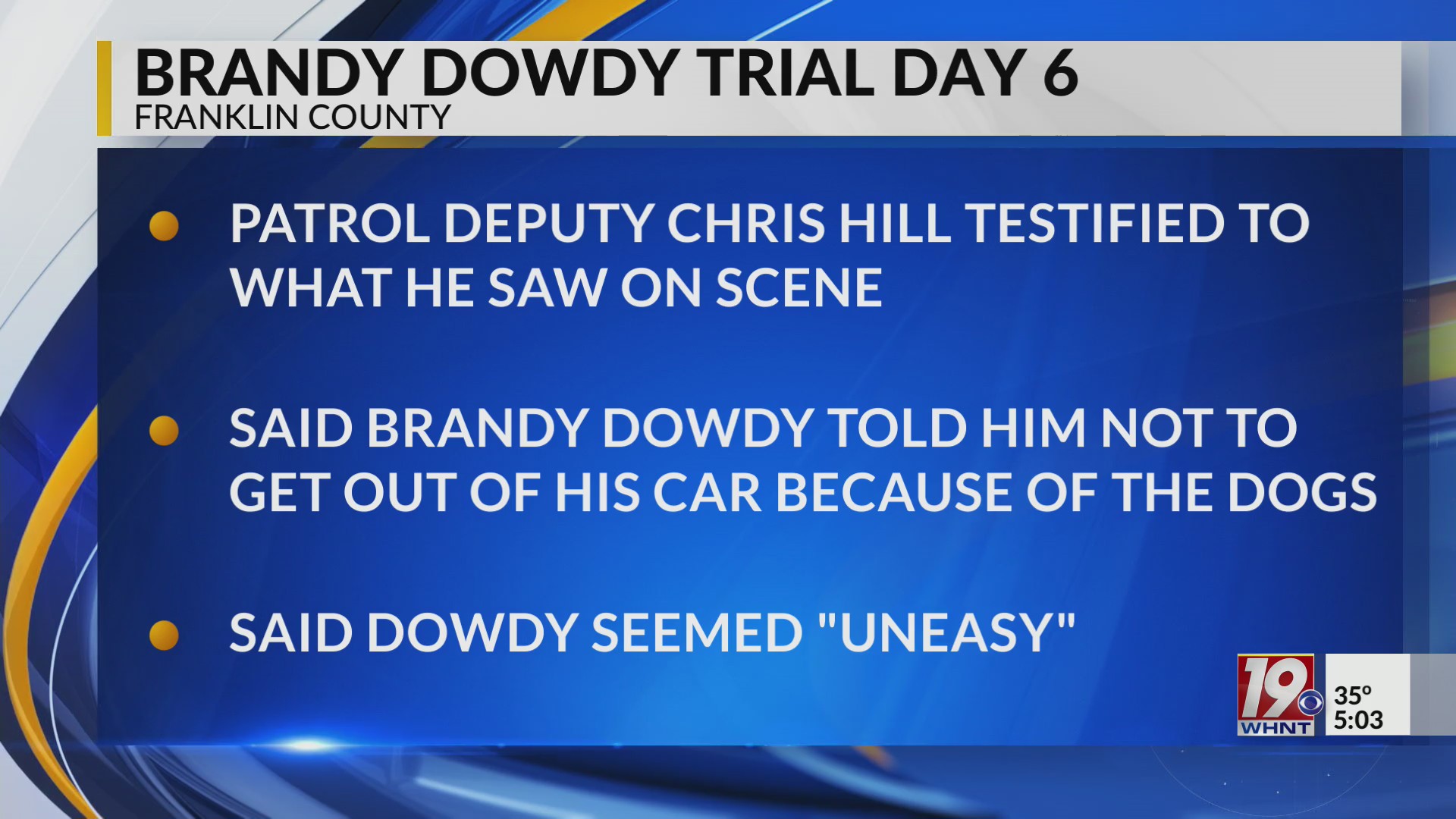 Brandy Dowdy Trial Day 6 | Nov. 10, 2025 | News 19 at 5:00 – WHNT.com