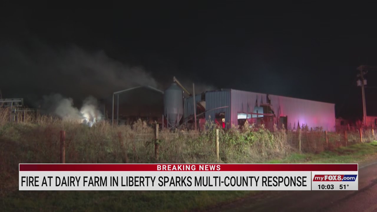 Crews battle fire at Fogleman Dairy Farm in Alamance County – FOX8 WGHP