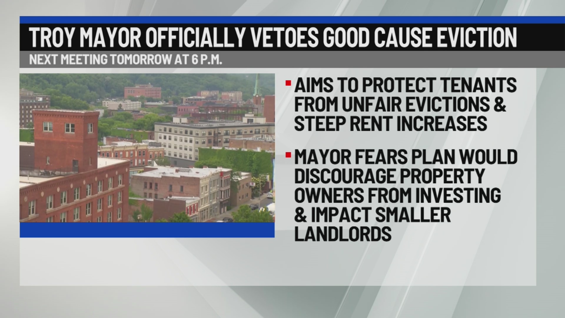 Troy mayor officially vetoes Good Cause Eviction legislation – NEWS10 ABC