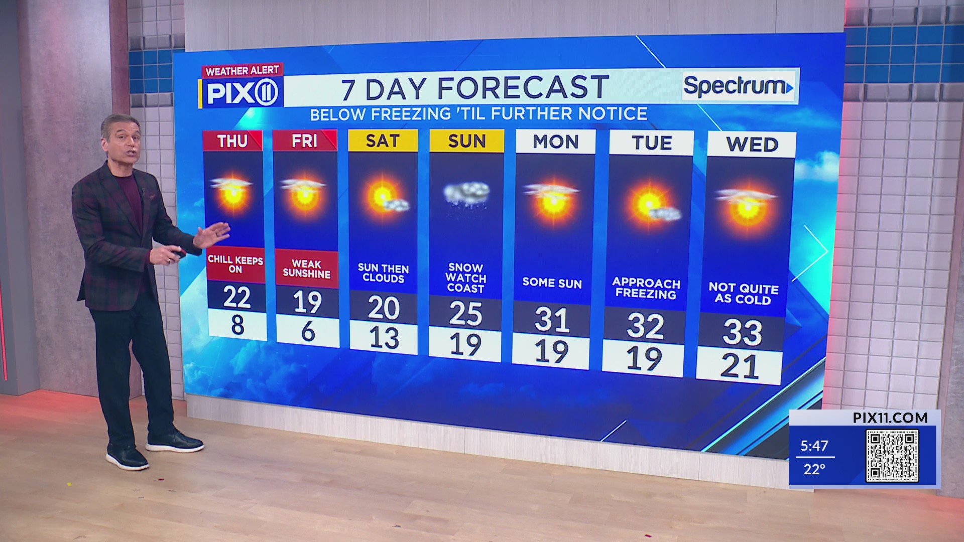 Dangerous cold continues while a weekend snow threat persists – PIX11