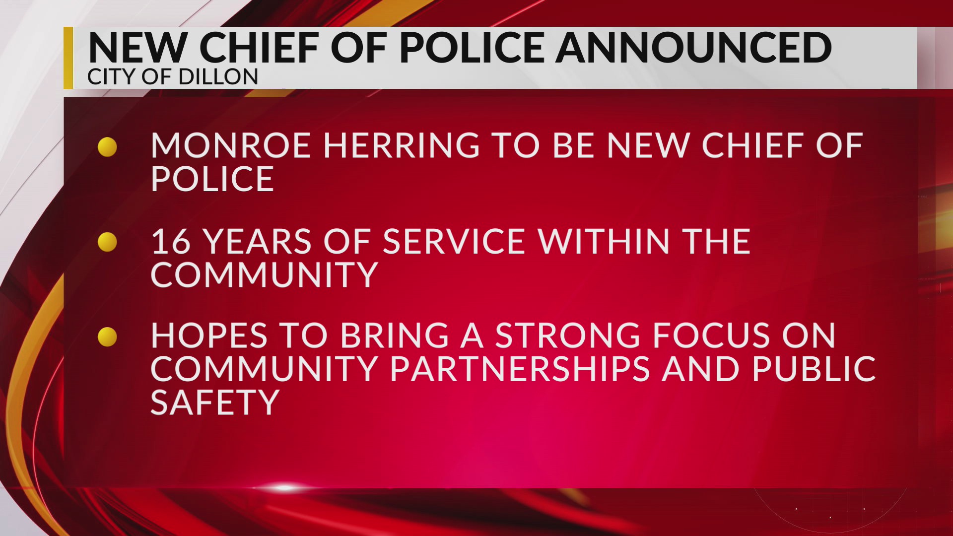 Dillon appoints Monroe Herring as new police chief – WBTW