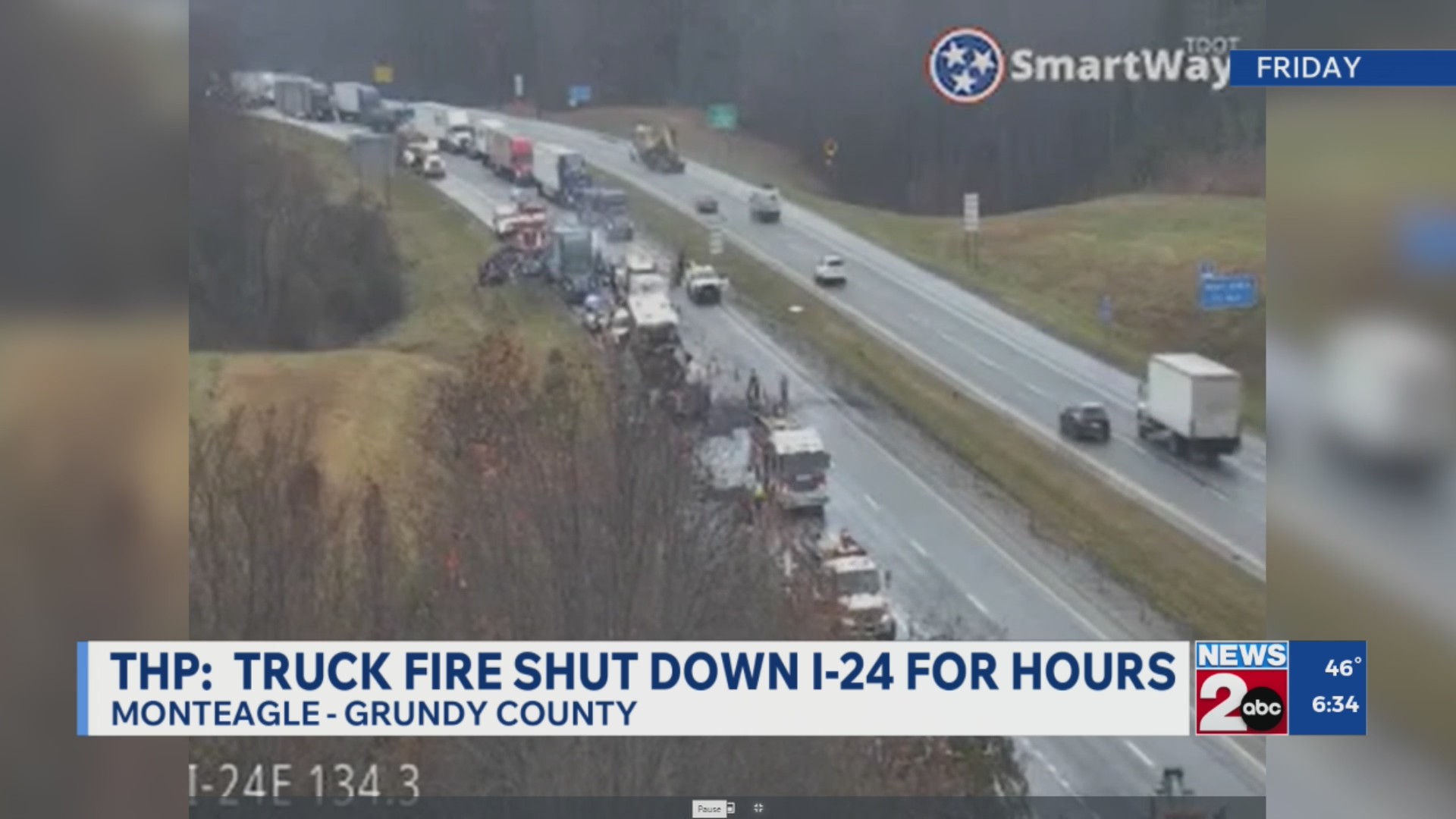 THP: Truck fire shut down I-24 for hours near Monteagle – WKRN News 2