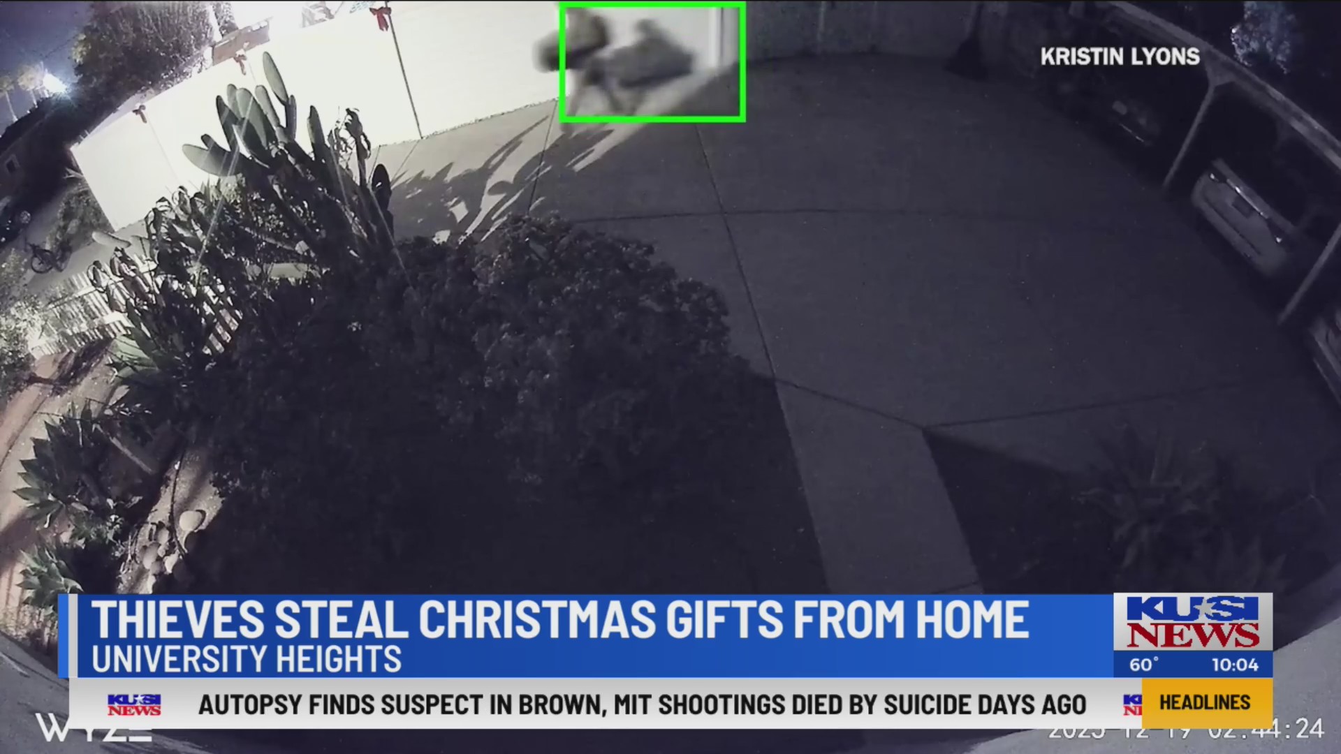 Surveillance video shows thief stealing children’s Christmas gifts from ...