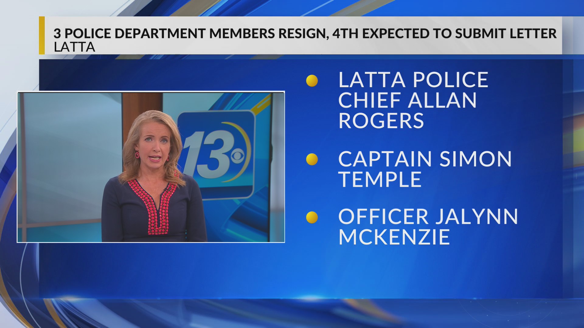 3 Latta Police Department members resign, 4th expected to submit letter ...