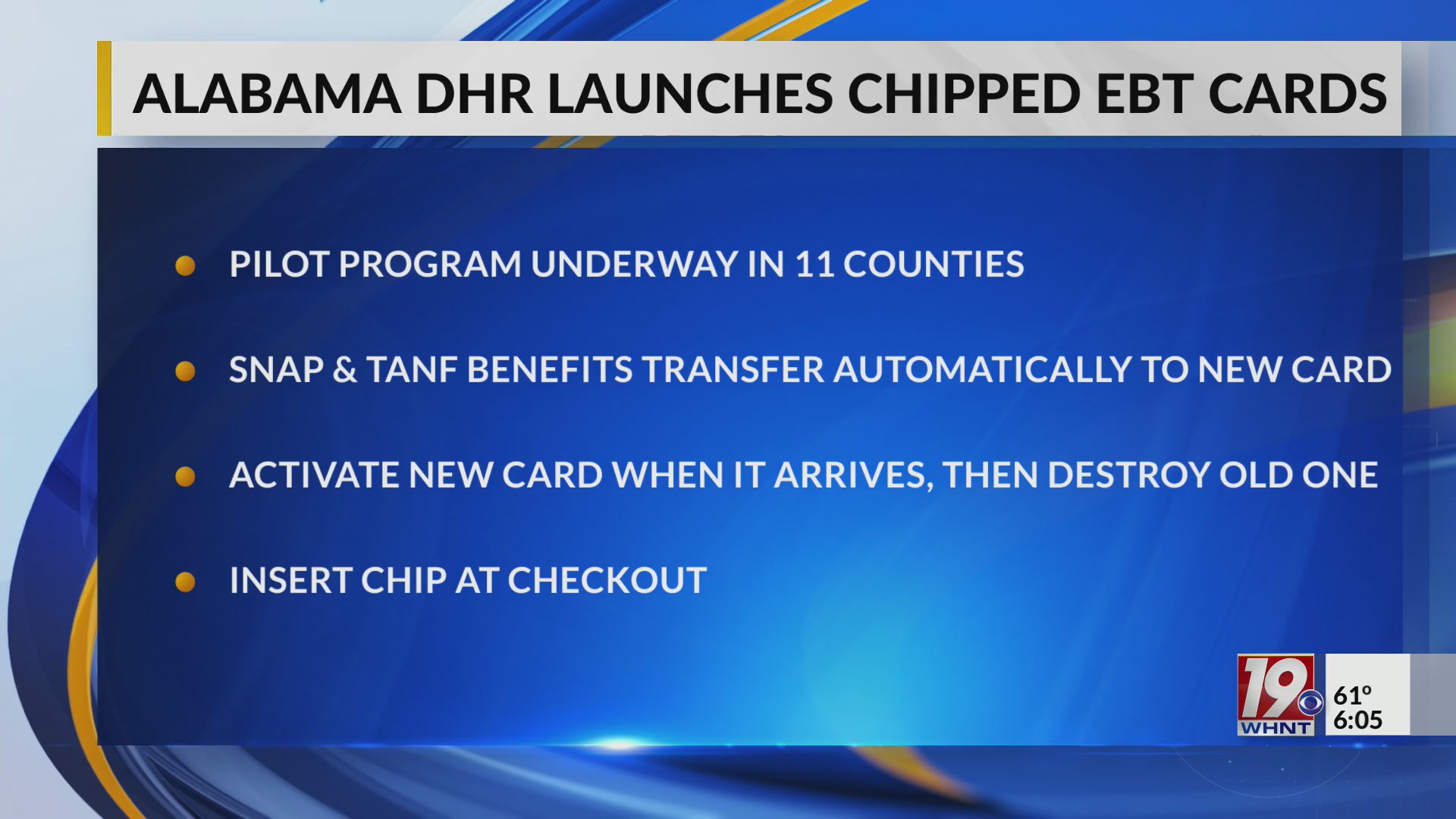 Alabama DHR Launches Chipped EBT Cards | Dec. 18, 2025 | News 19 at 6 p ...