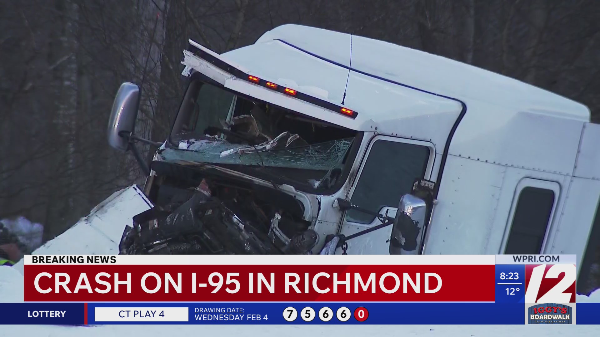 Tractor-trailer rolls over on I-95 in Richmond – WPRI.com