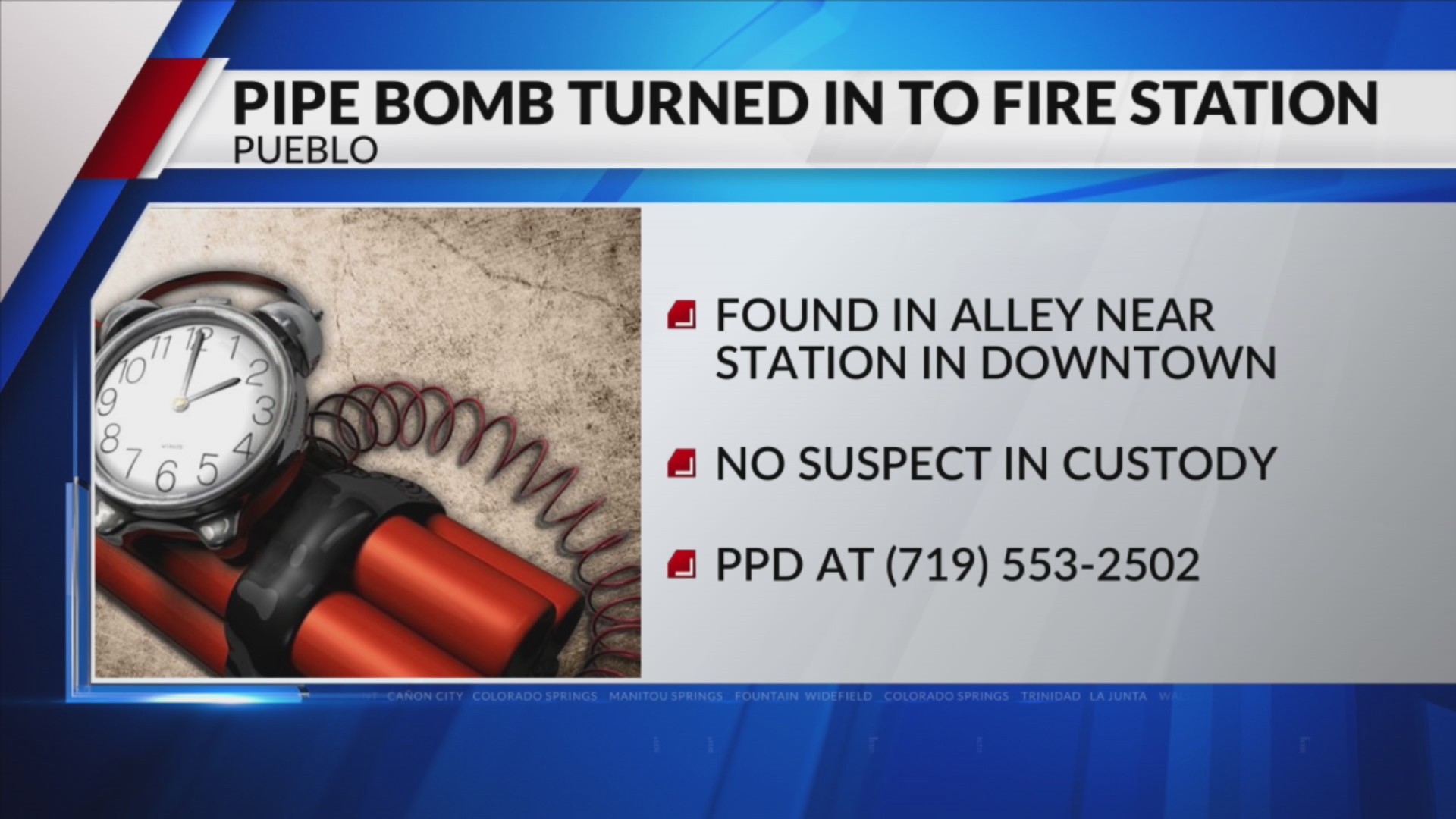 Pipe bomb turned in to Pueblo fire station – FOX21 News Colorado