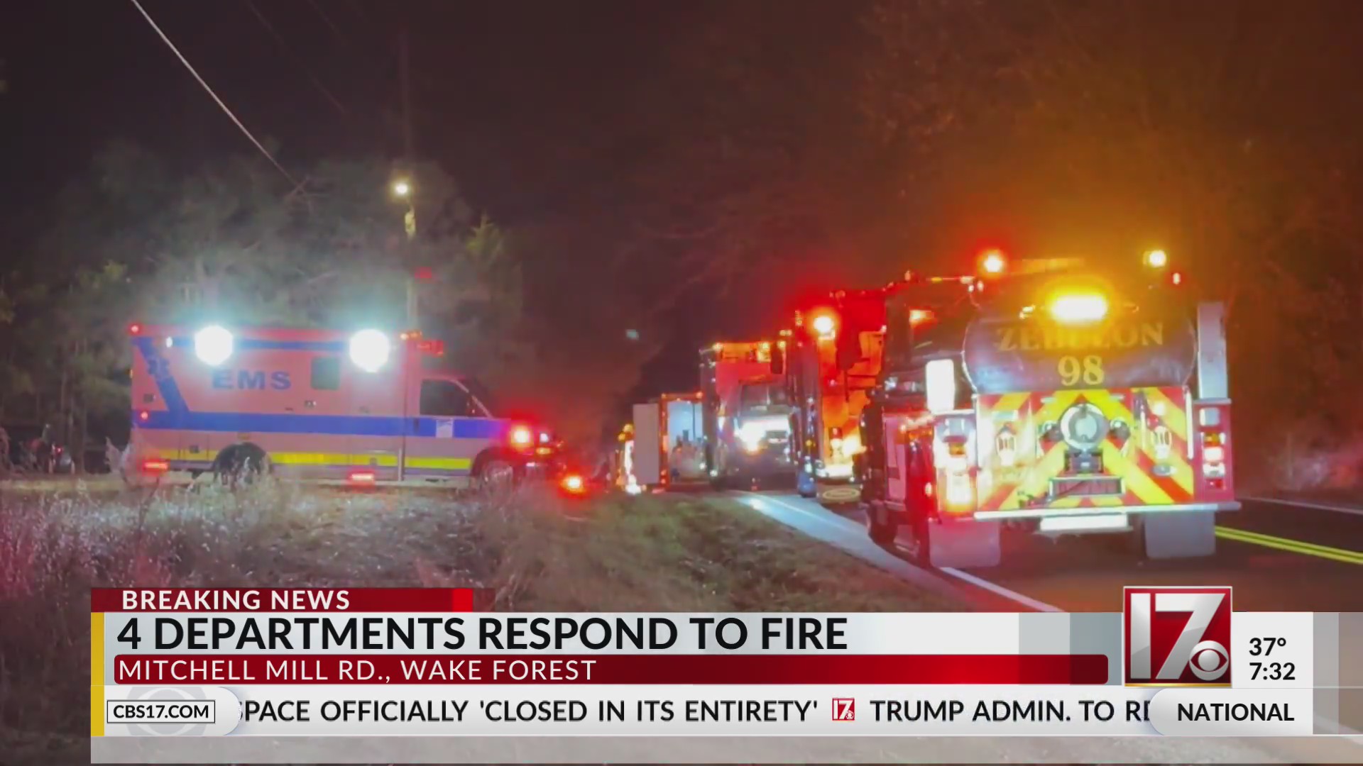 Wake County crews battle fire in home on Mitchell Mill Rd – CBS17.com