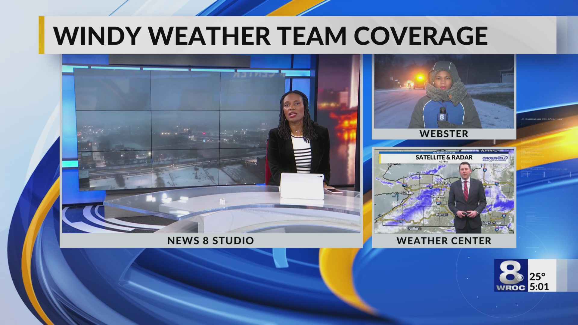 News 8 Weather First: Damaging winds causing outages; heavy snow ending ...