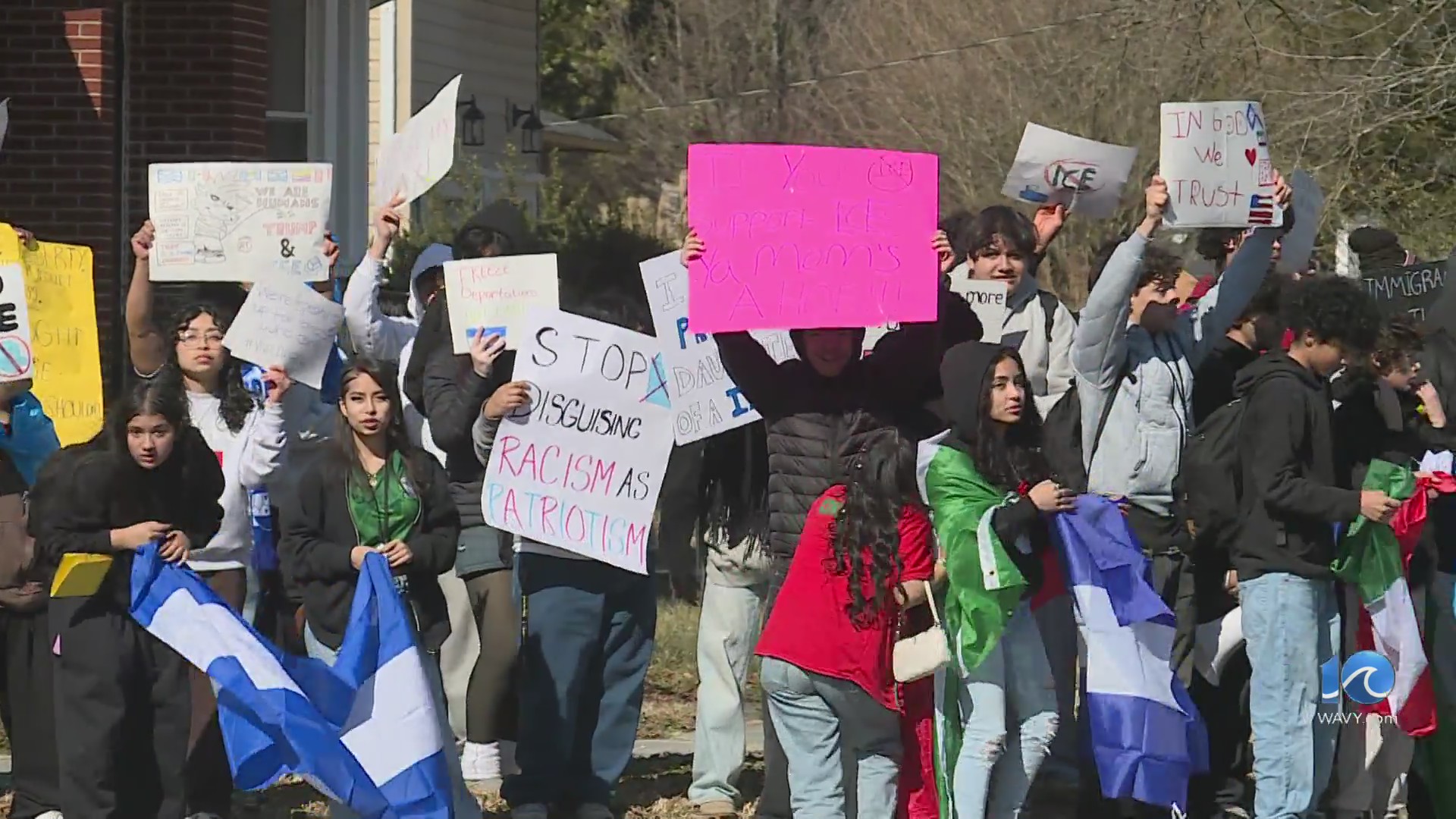 Local students protest ICE operations with walkout – WAVY.com