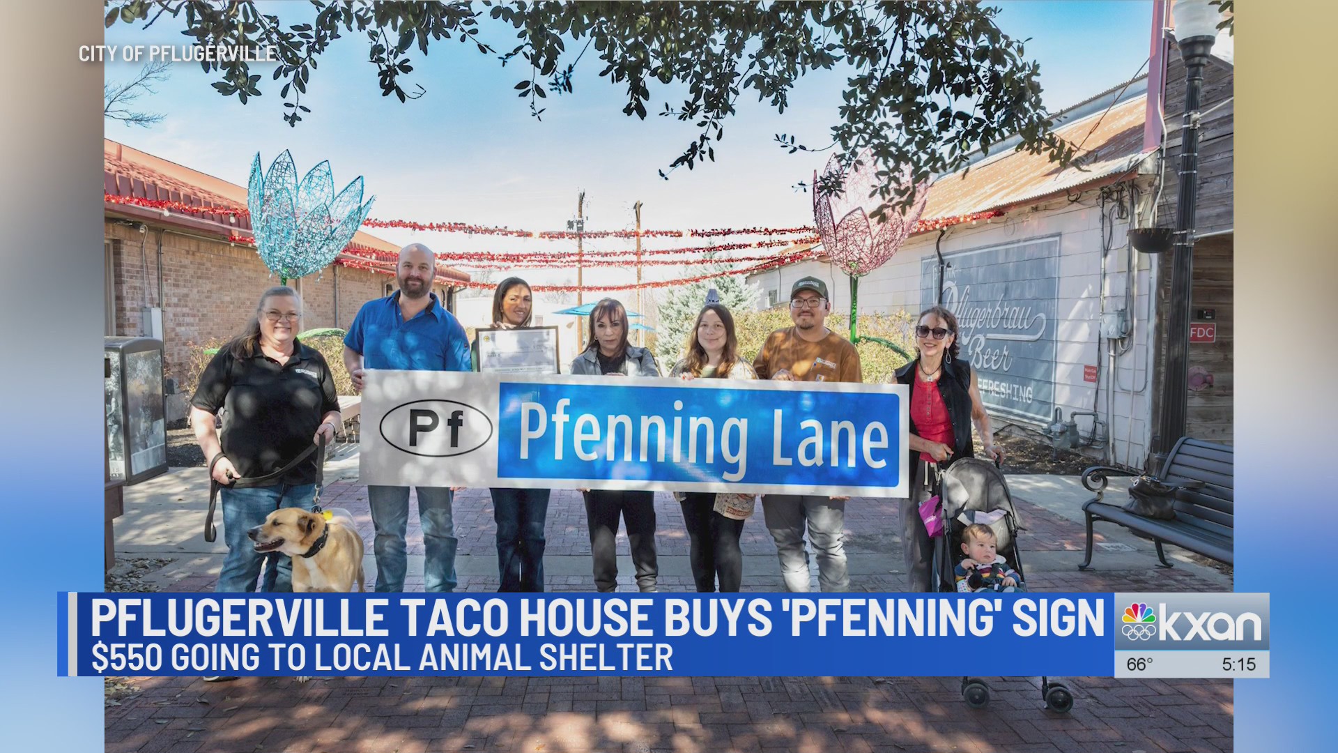 Pfurry friends in Pflugerville benefit from street sign typo – KXAN Austin