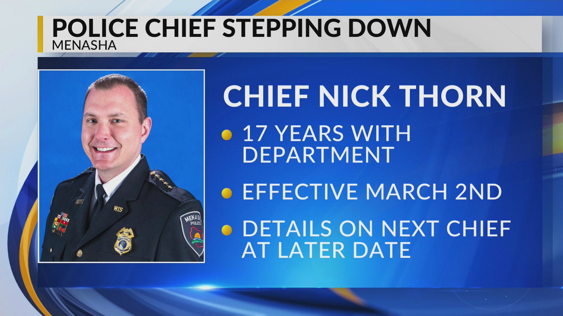 Menasha Police Chief stepping down after 17 years of service – WFRV ...