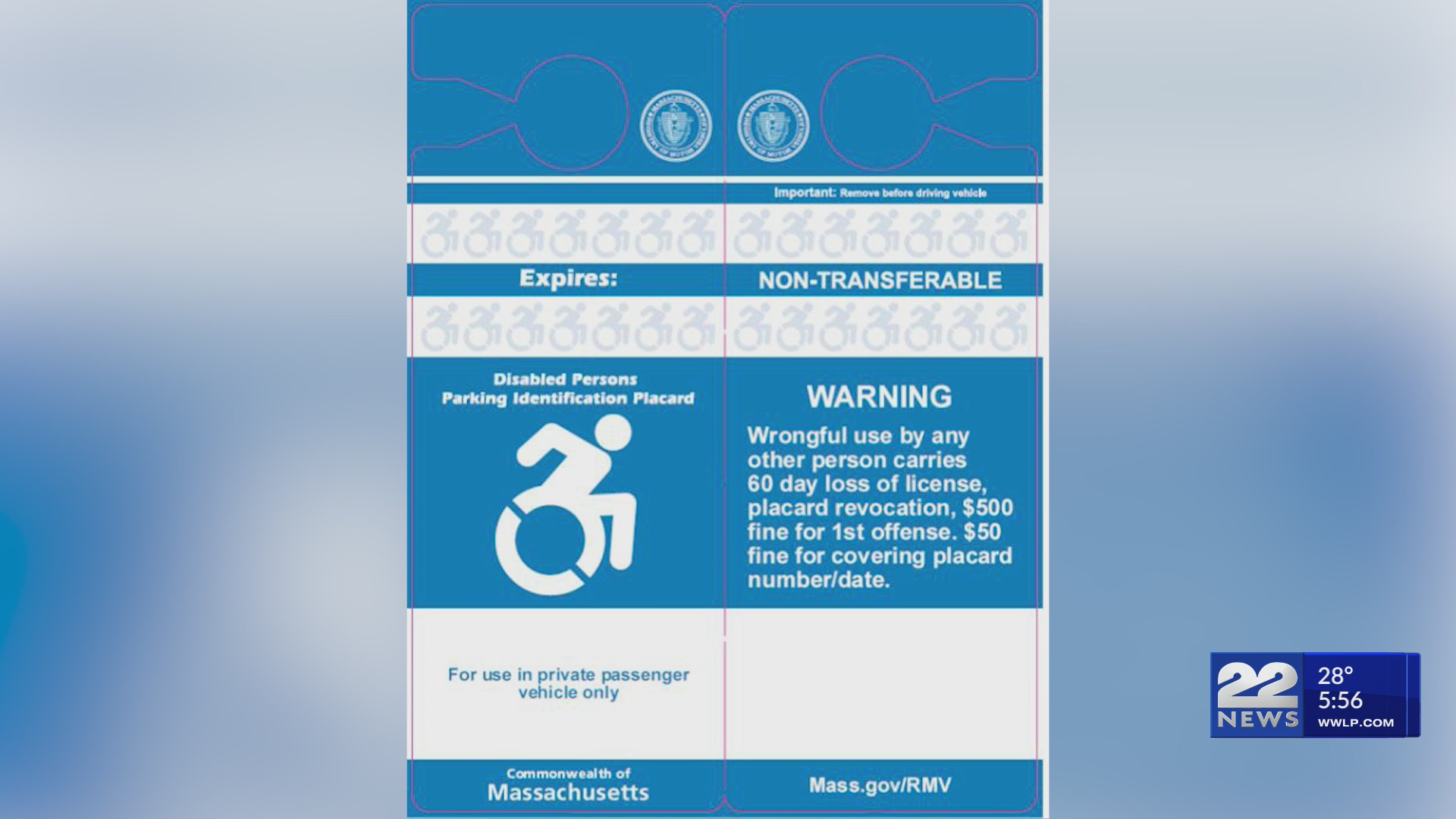 Massachusetts RMV unveils new disability placards – WWLP