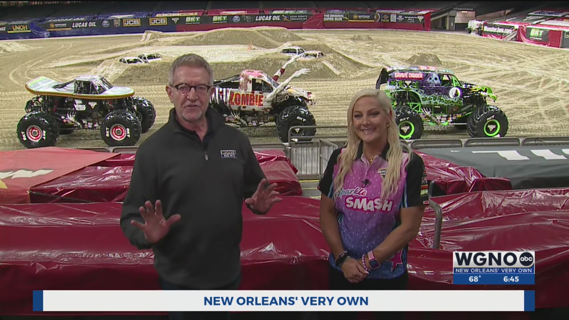 Monster Jam drivers Kayla Blood & Tyler Menninga in the Superdome – WGNO