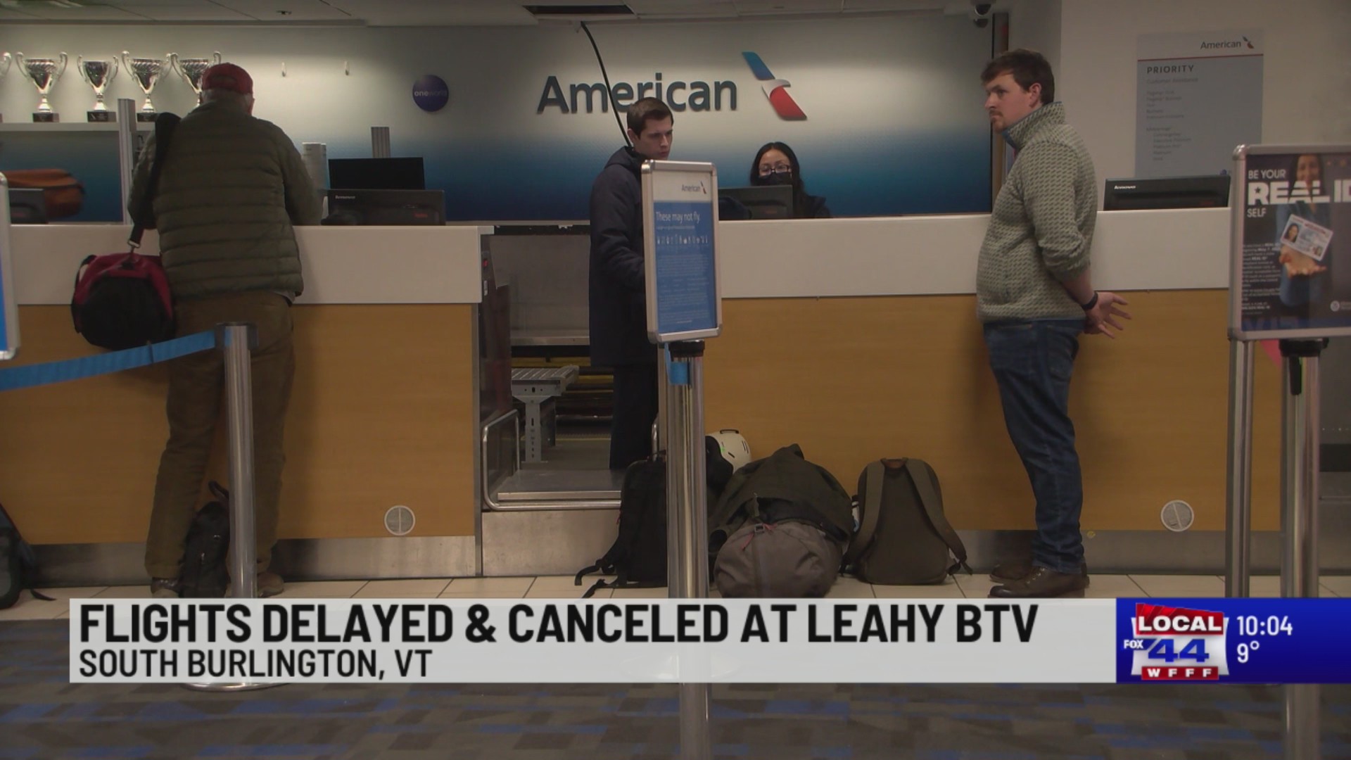 Weather delays flights at Leahy BTV – ABC22 & FOX44