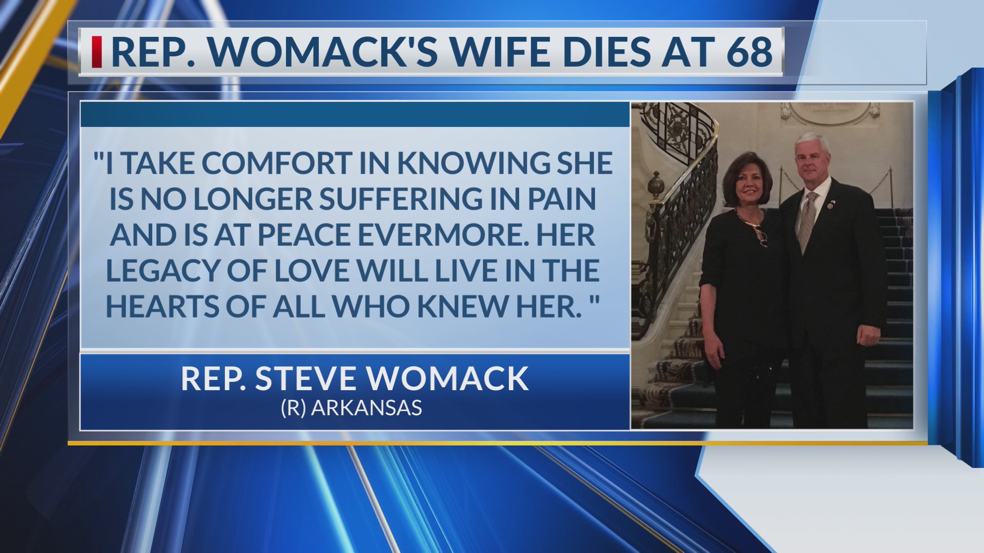 Arkansas Rep. Steve Womack’s wife dies at 68 – KNWA FOX24