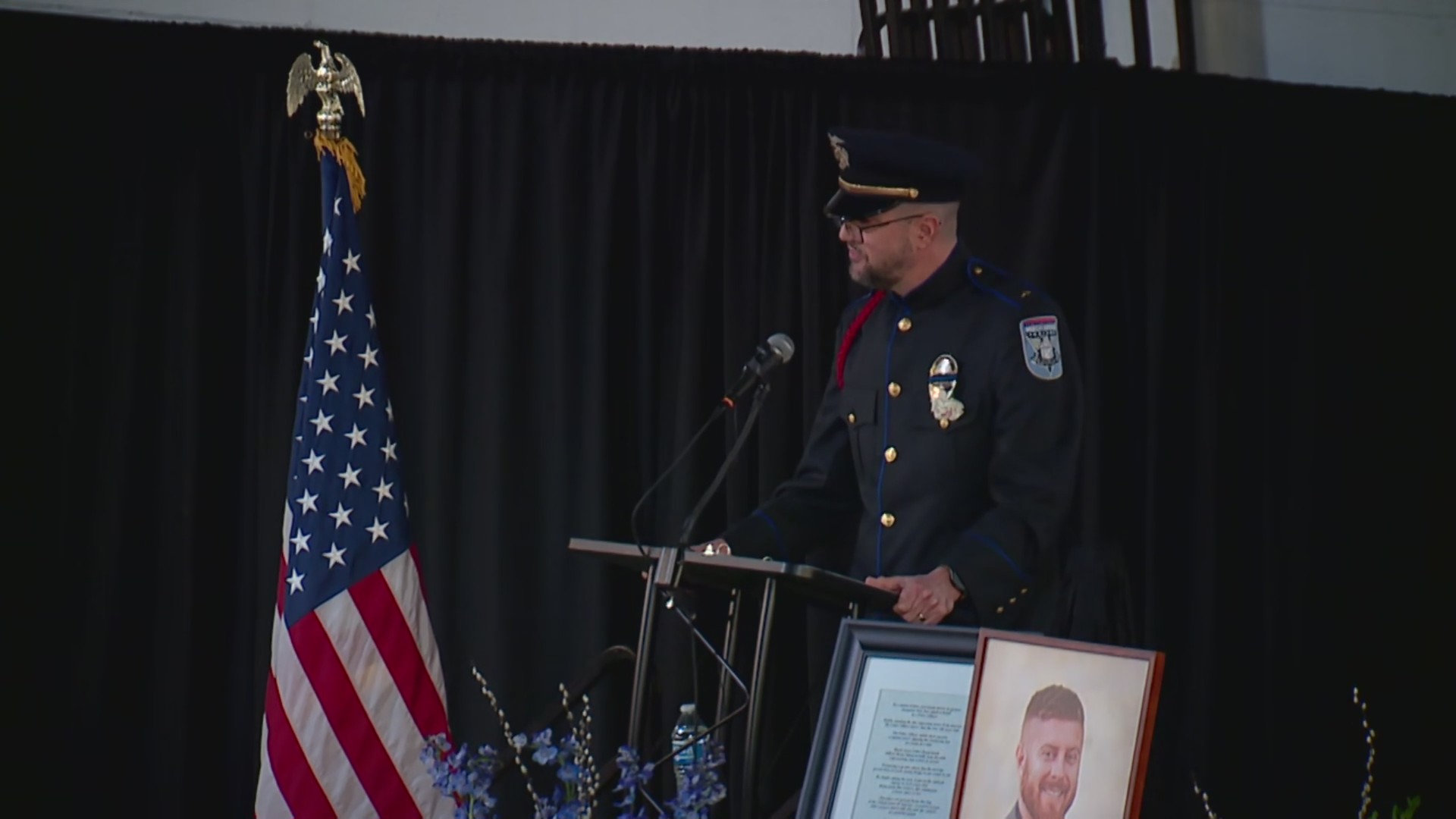 Beech Grove Police Chief Michael Maurice speaks at Officer Elliott’s ...