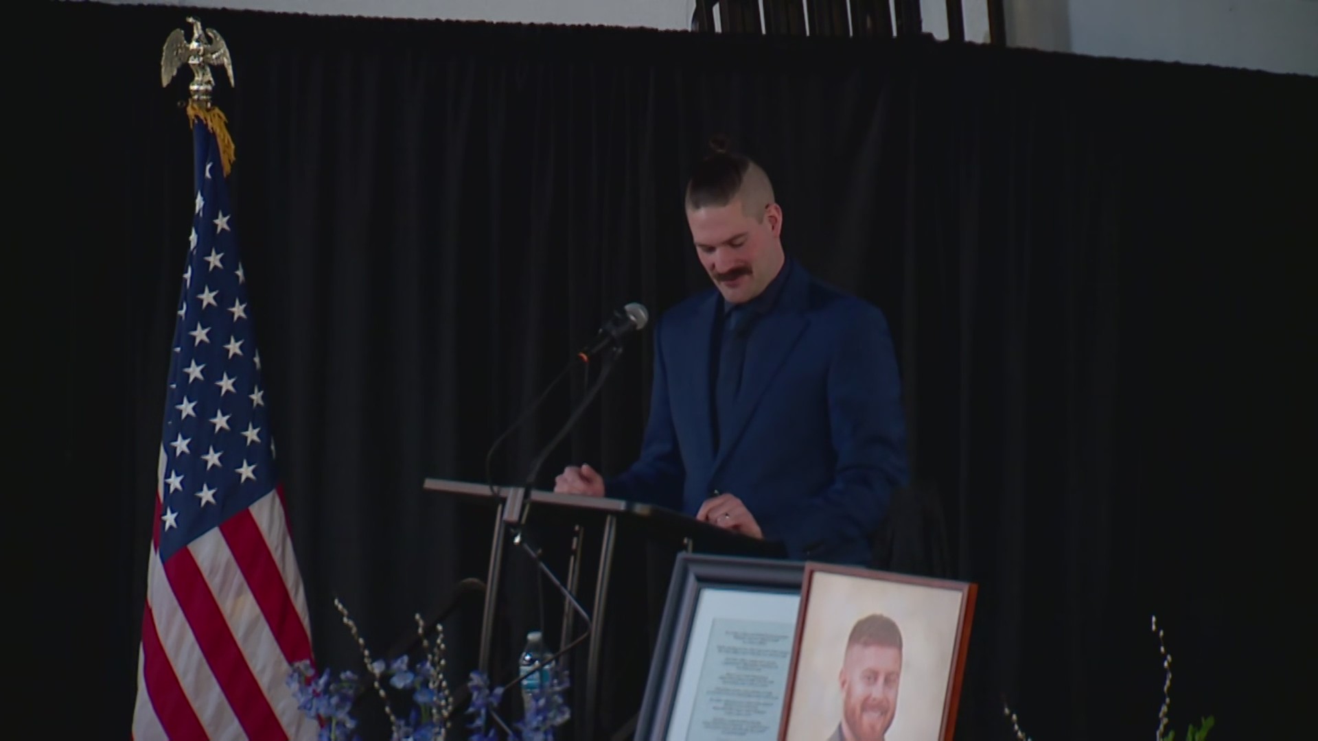 Joshua Shrum, Brian Elliott’s friend, speaks at Elliott’s funeral – WANE 15