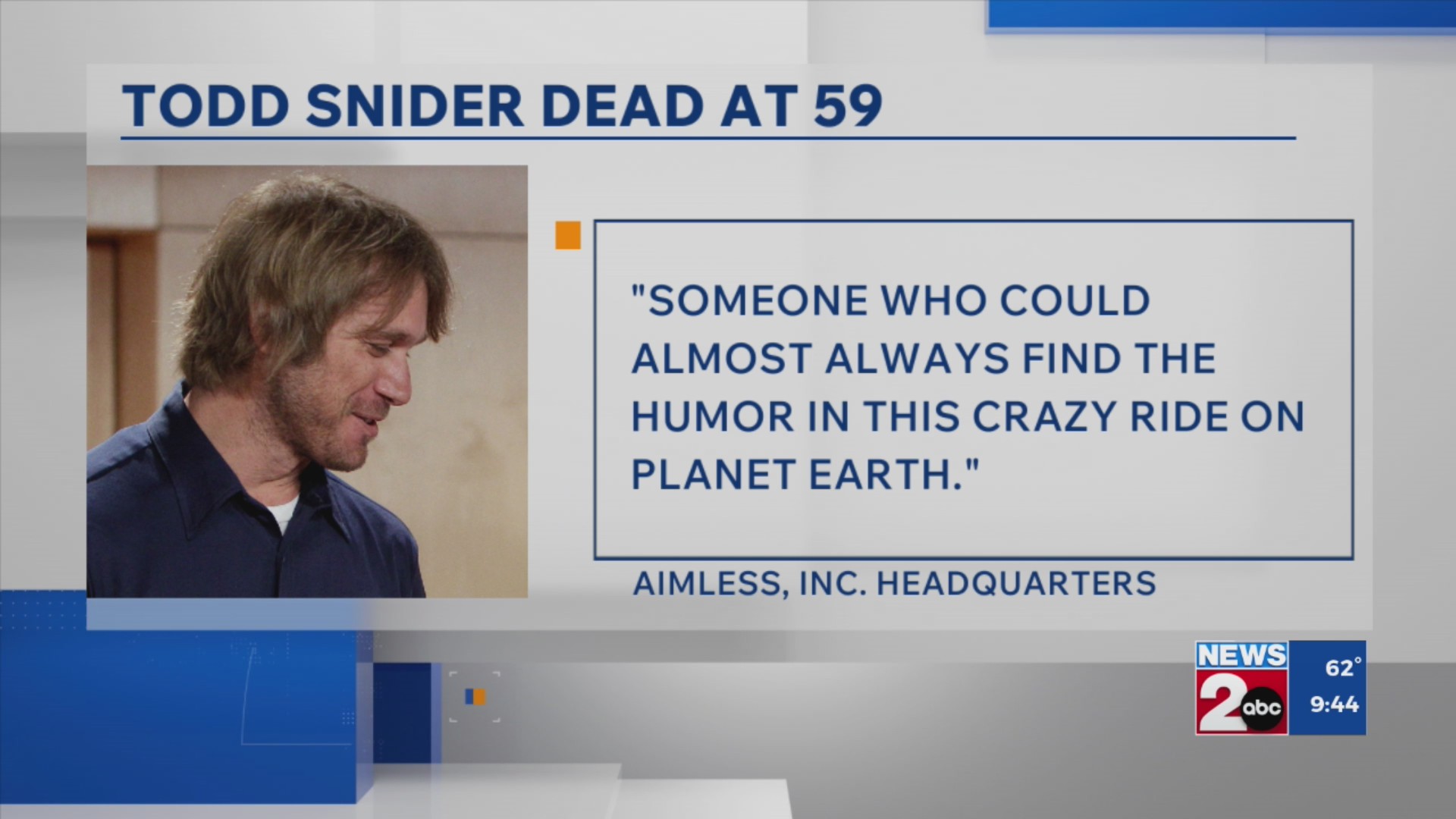 Singer Todd Snider dead at 59 – WKRN News 2