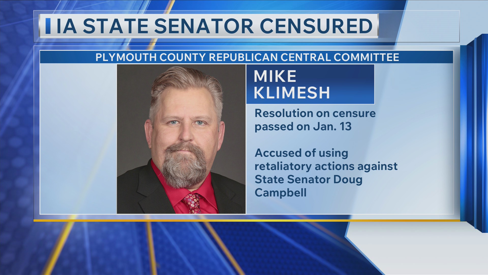 Iowa State Senator Censured for Retaliation Actions – KCAU 9 News ...