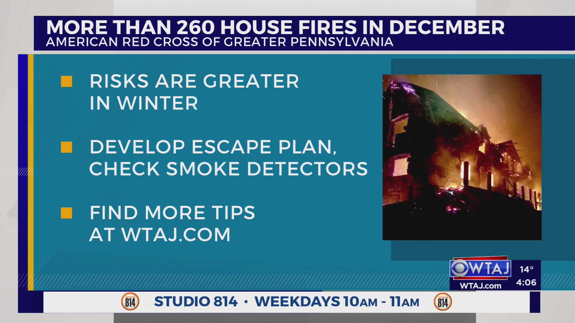 Pennsylvania saw 260 house fires in December: Red Cross – WTAJ – www ...