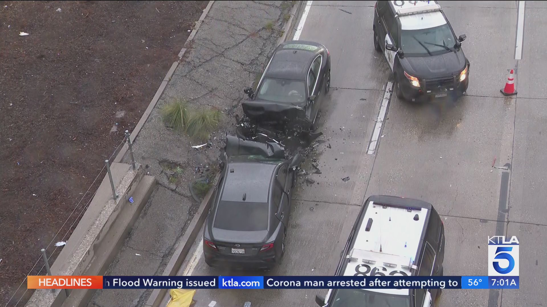 10 Freeway crash kills one person, closes lanes – KTLA